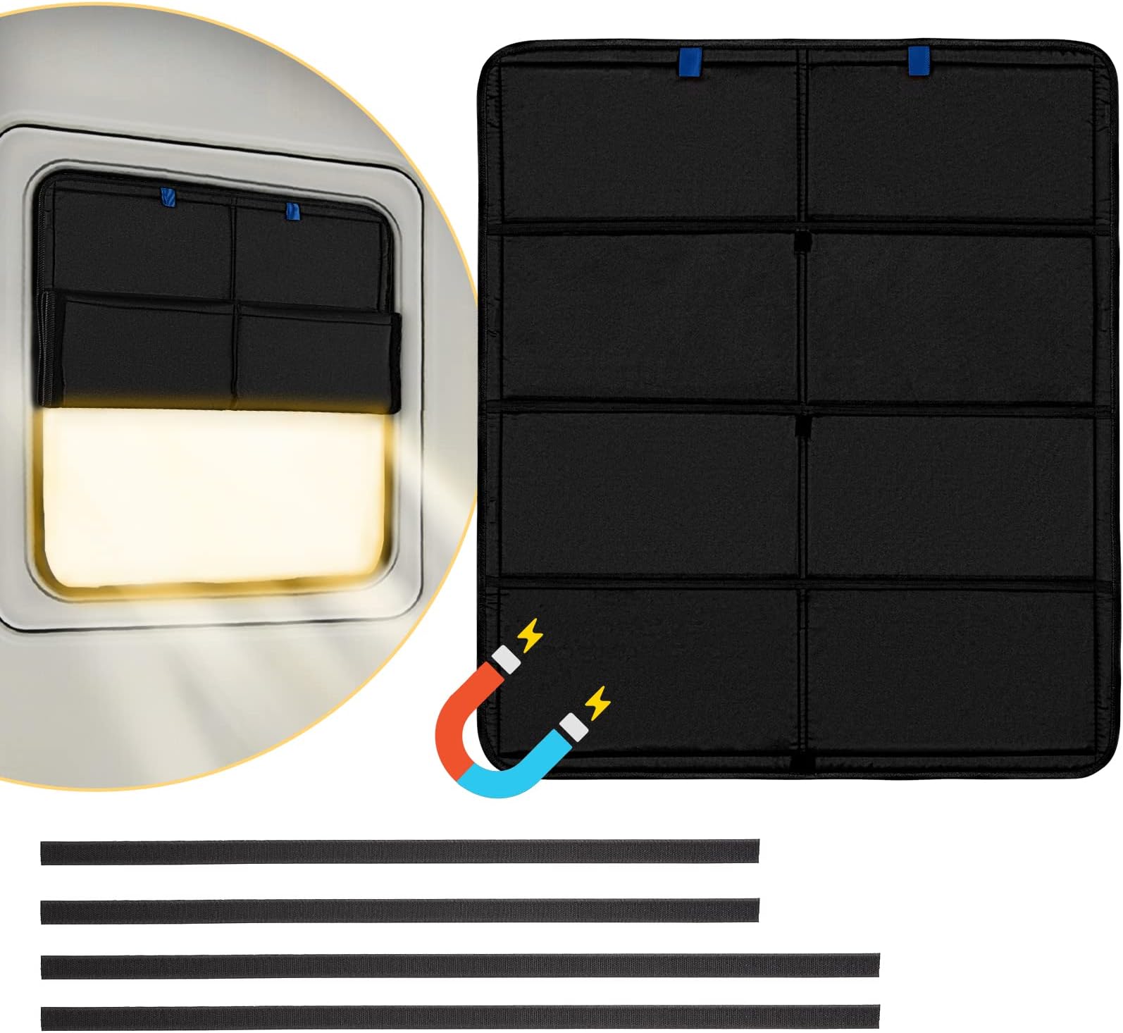 Amazon.com: RV Door Window Shade Cover - Magnetic RV Blackout Window ...