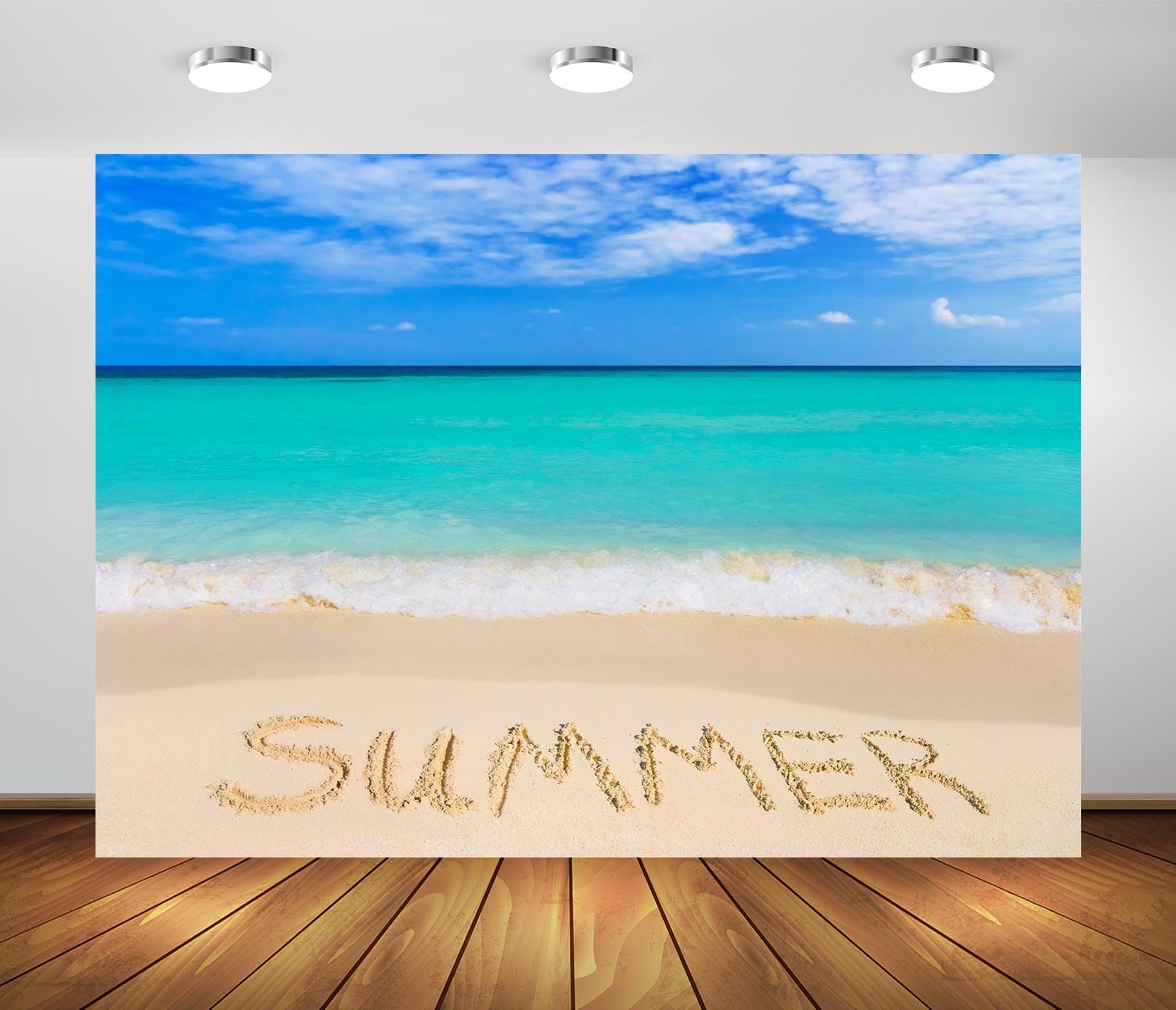 Amazon.com : BELECO 6x4 Fabric Seaside Beach Summer Backdrop Blue Ocean ...