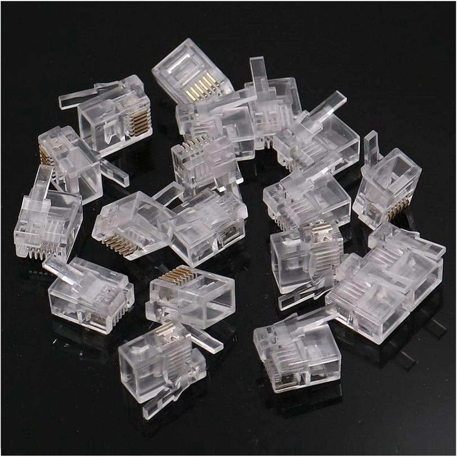 Stroking 50PCS/lot RJ11 RJ12 Connector 6P6C Right Buckle Cable DIY EV3 ...