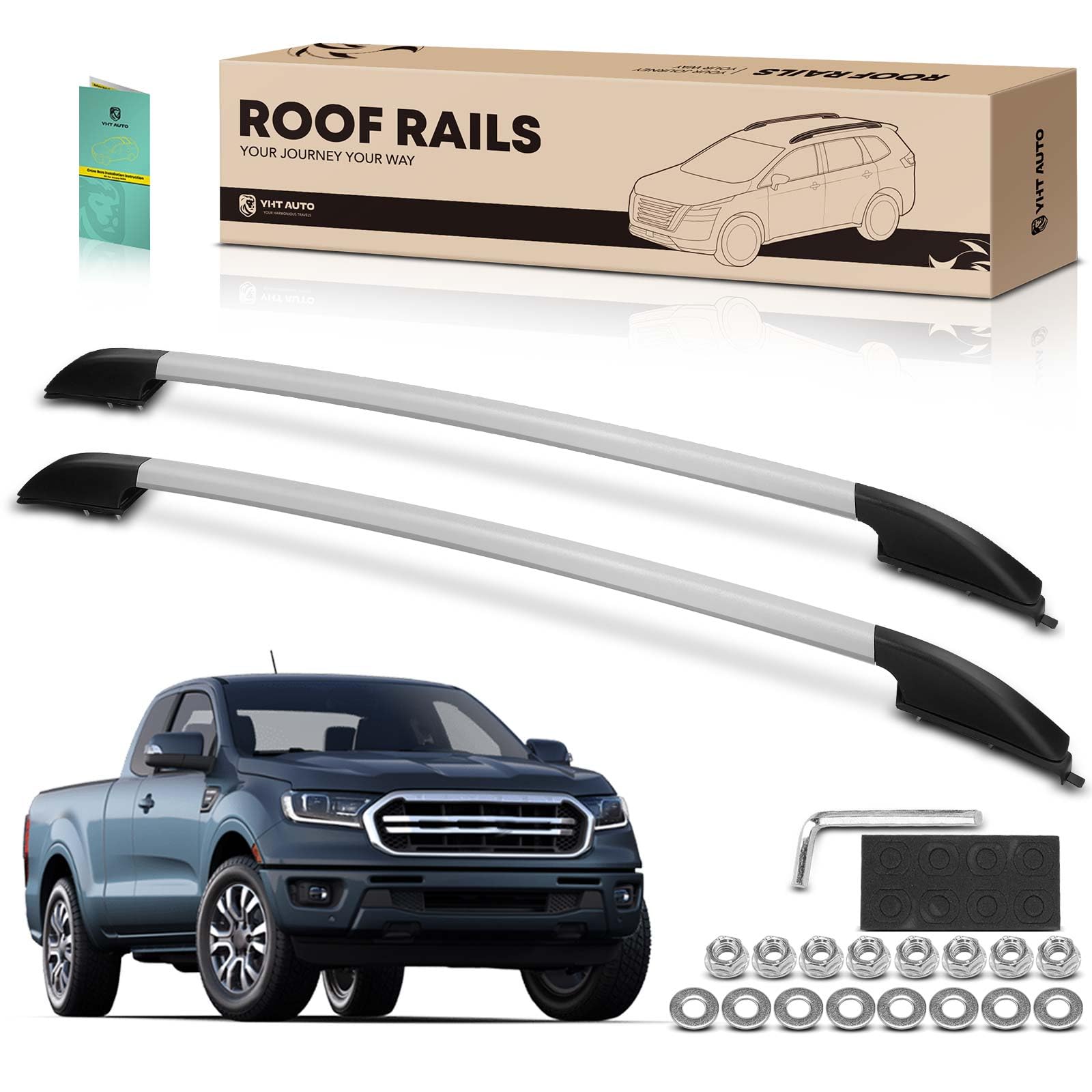 Amazon.com: YHTAUTO Car Roof Rack Side Rails Compatible with Ford ...