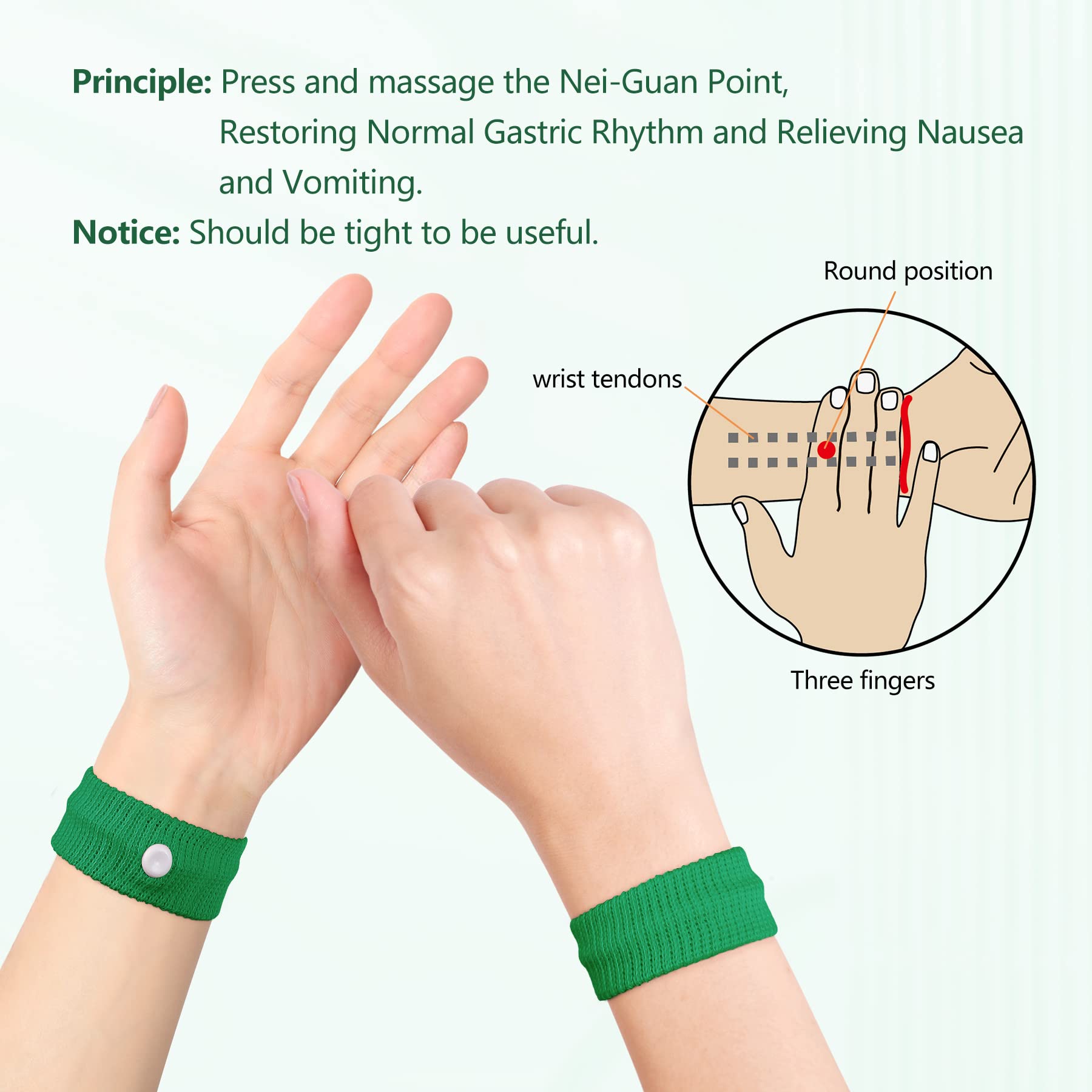 Snapklik.com : Motion Sickness Wristband, Anti-Nausea Acupressure Wrist ...