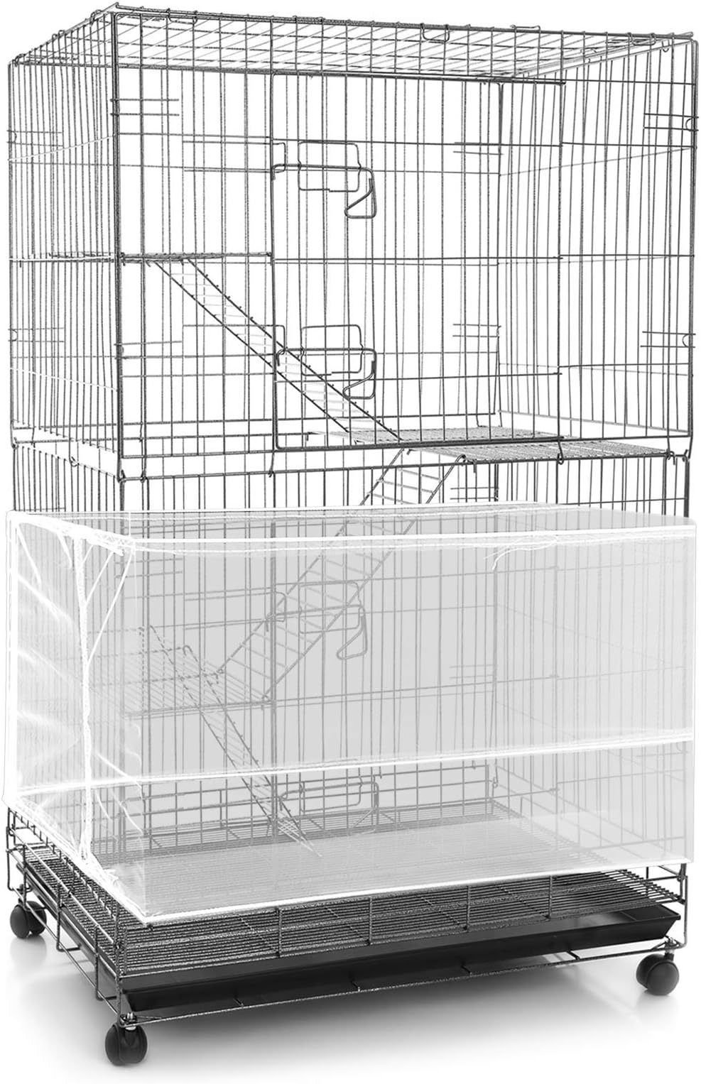 Amazon.com : Shappy Large Bird Cage Net, Bird Cage Seed Catcher ...