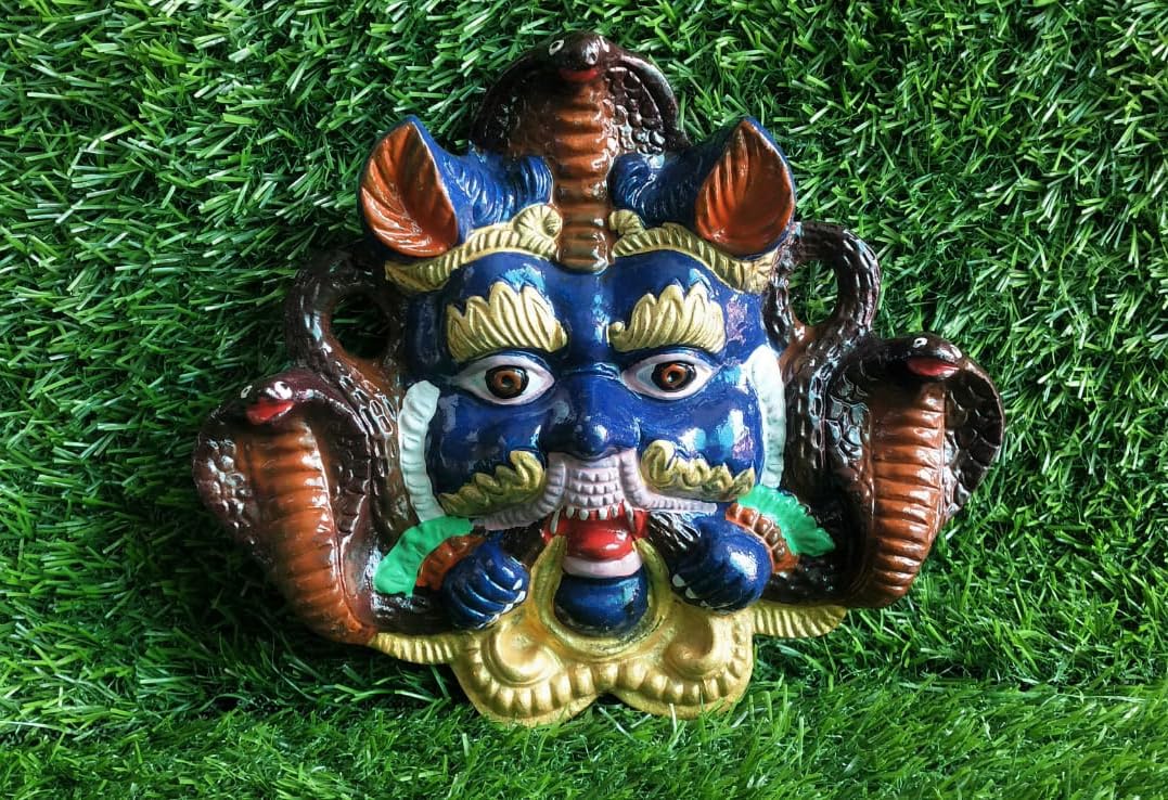 Buy Salvus APP SOLUTIONS Metal Mahakal Naag Face Mask Wall Hanging ...