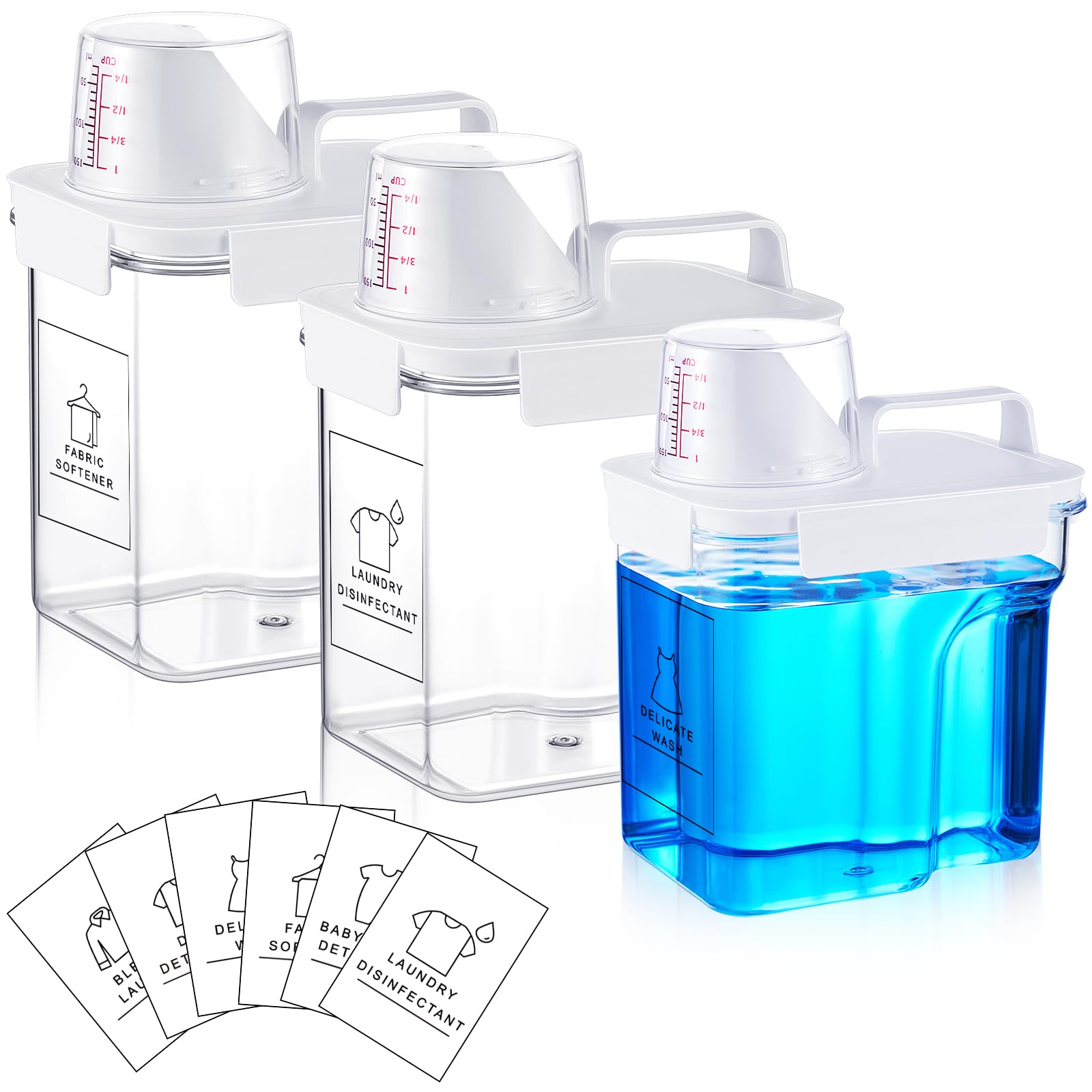 Amazon.com : Tatuo 3 Pack Laundry Detergent Dispenser 51 oz Clear ...