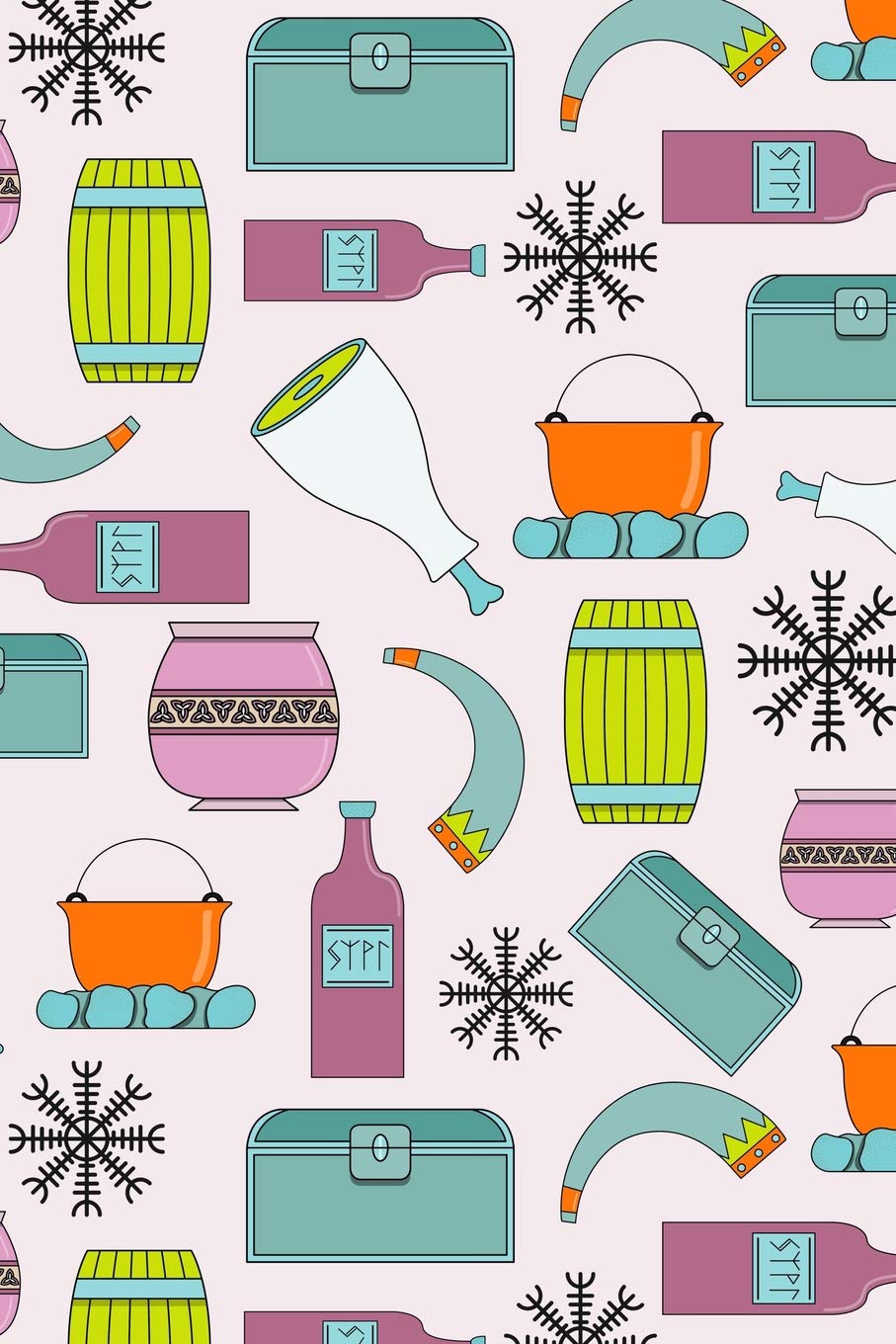 Viking Pattern - Go To Valhalla 35: Blank Dot Grid Notebook for Norse ...