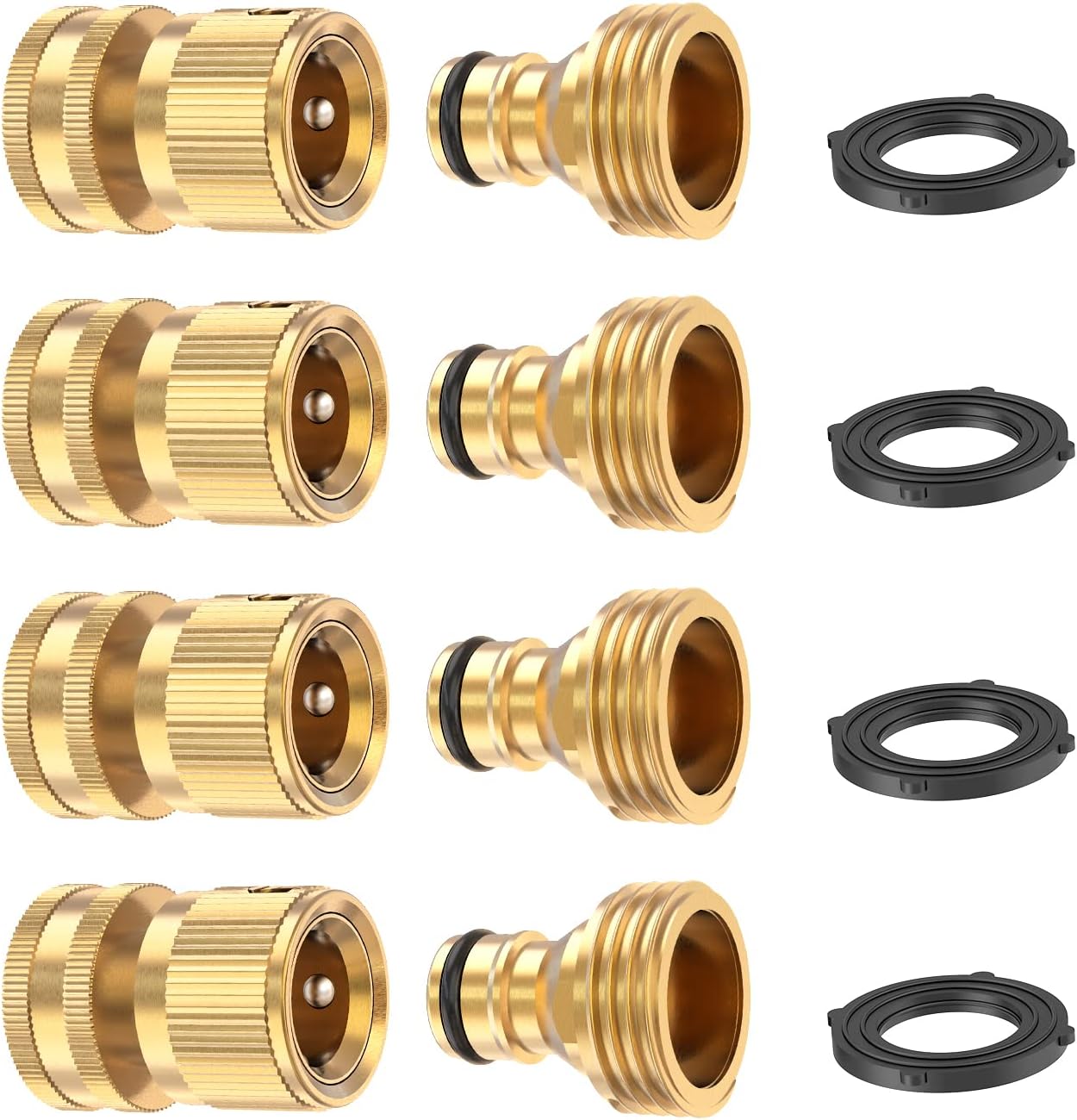 Amazon.com: Quick Connect Garden Hose Fittings [3 Pack] Solid Brass ...