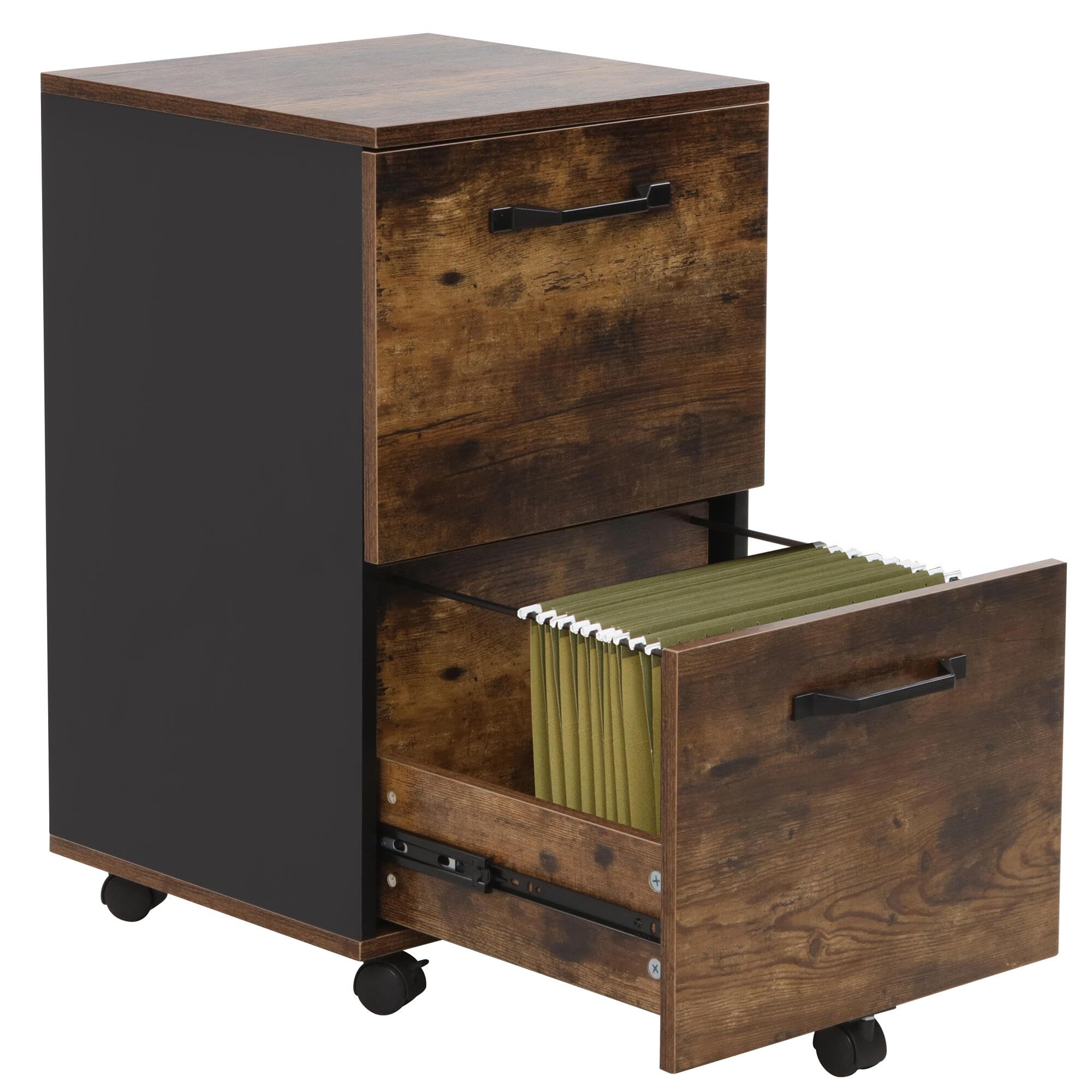 Moustache File Cabinet, Rolling Office Filing Cabinet with 2 Big ...