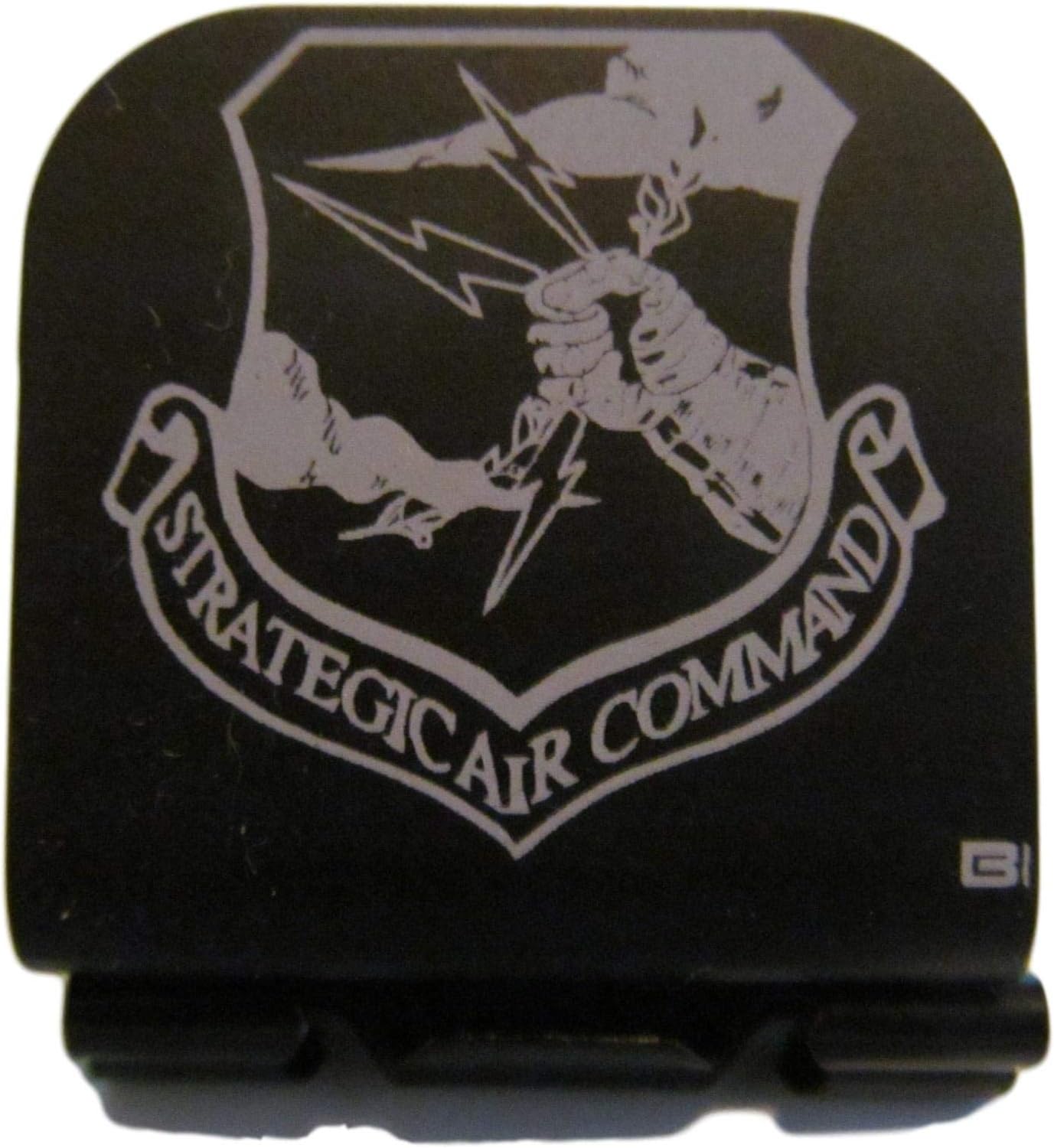 USAF SAC Shoulder Patch/Unit Crest Laser Etched Hat Clip Black at ...