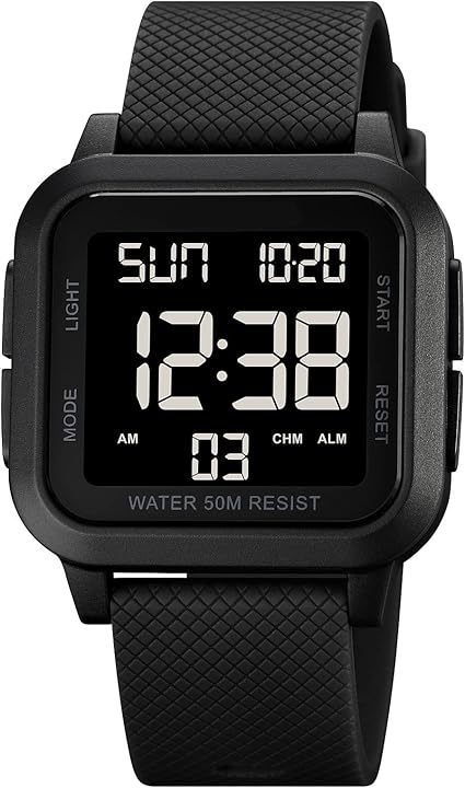 Forrader Mens Digital Watch Big Numbers Dial Large Face Waterproof LED ...