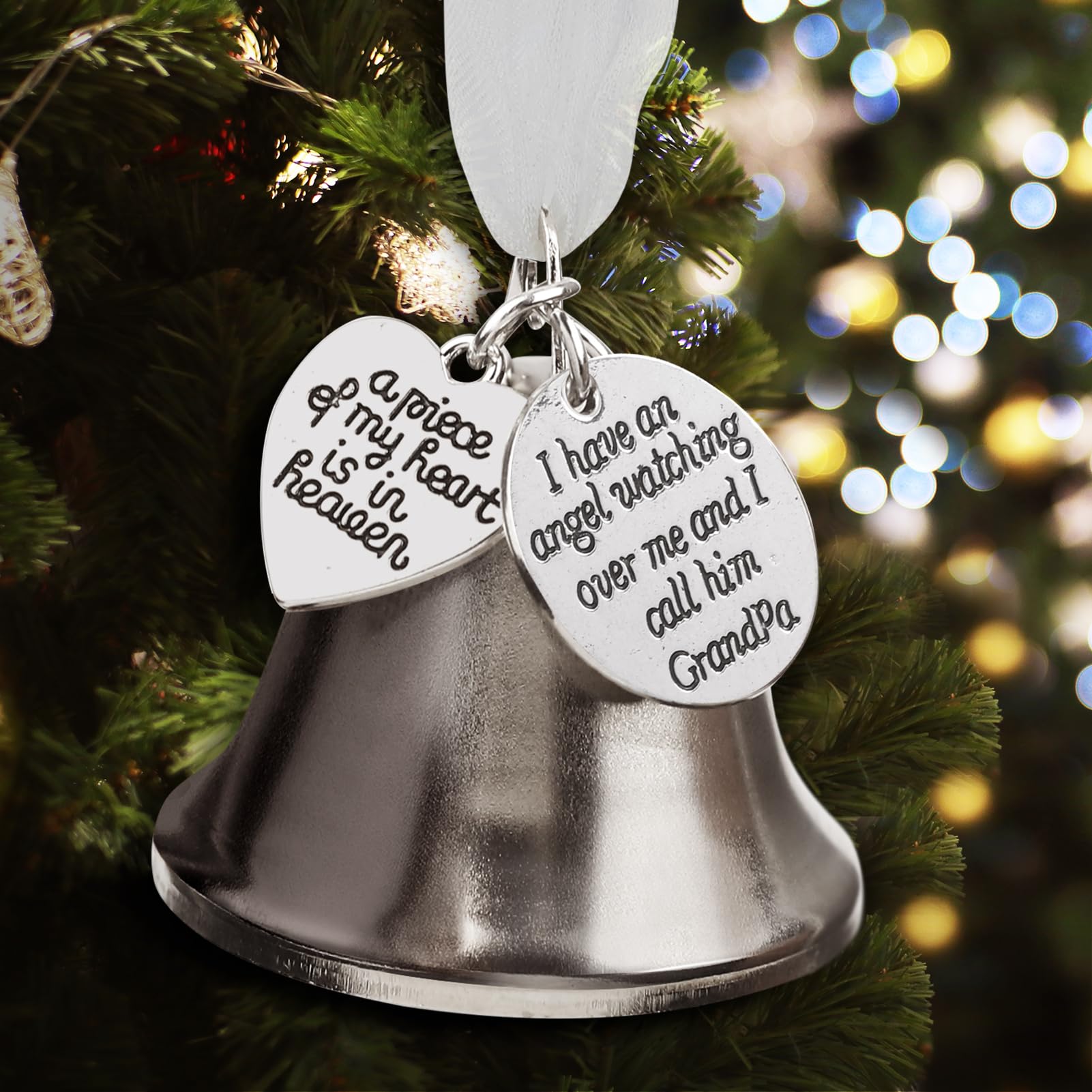 Amazon.com: Christmas Memorial Bell Ornaments for Loss Loved Grandpa A ...