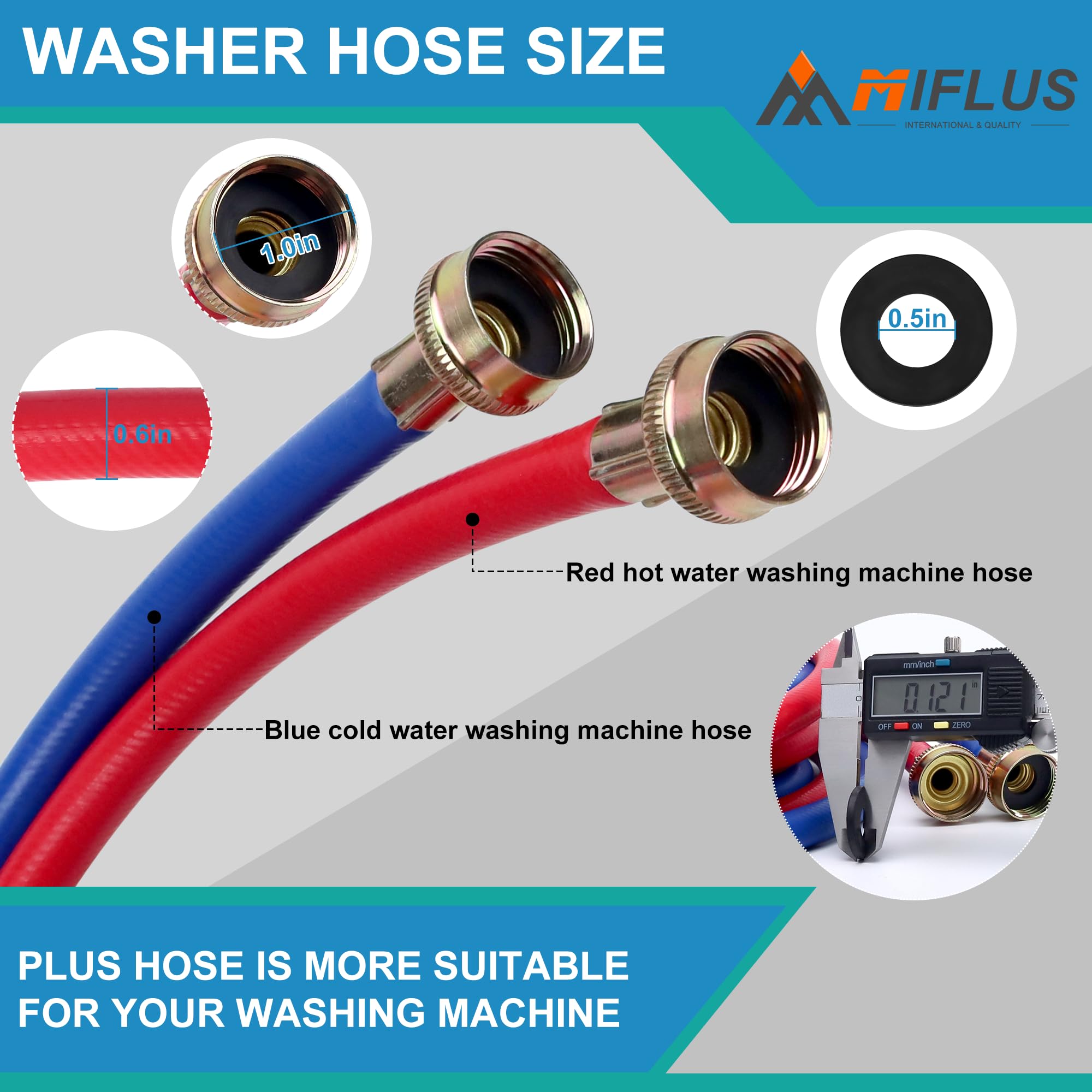 Snapklik.com : 10FT Rubber Washing Machine Hoses,Washer And Dryer Hose ...