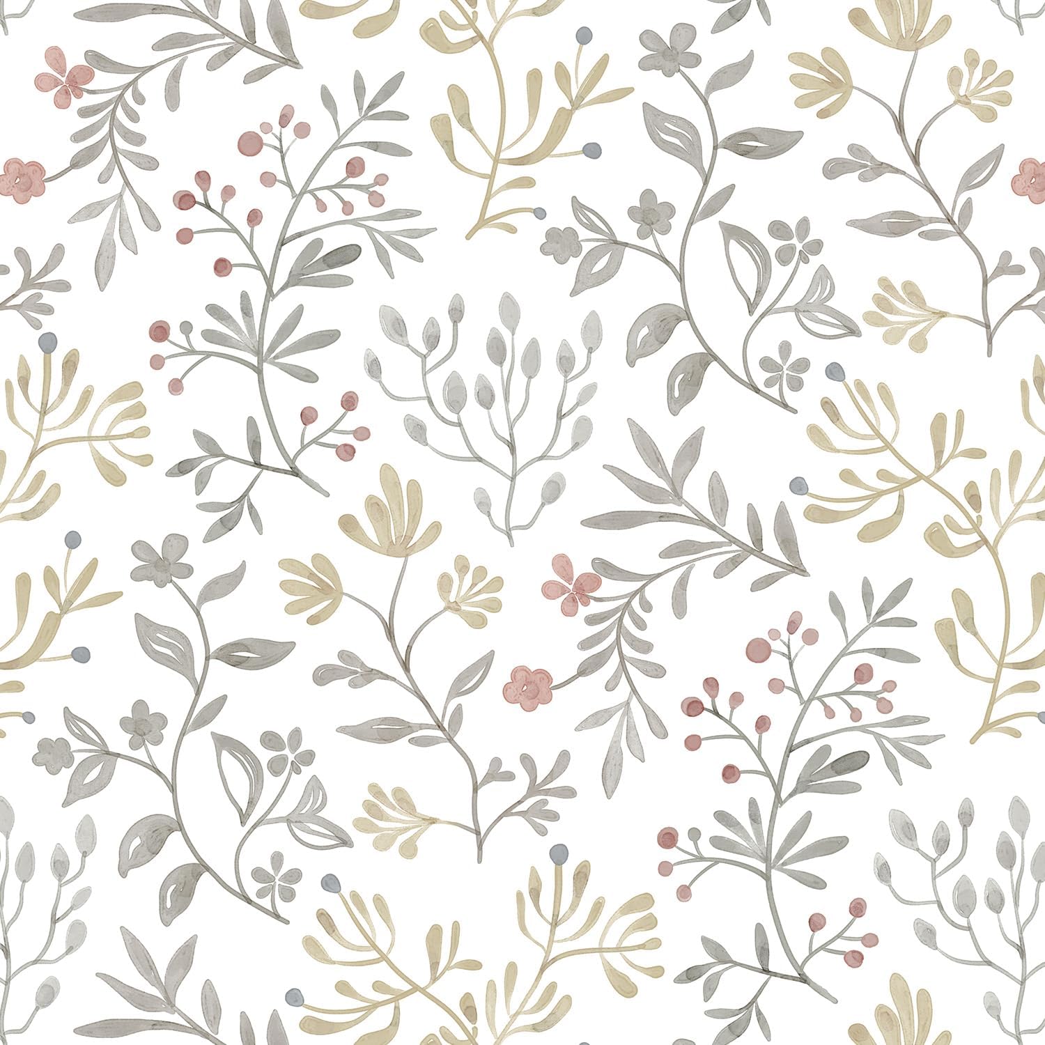 Simon&Siff Vintage Wallpaper Peel and Stick Wallpaper Beige Floral ...