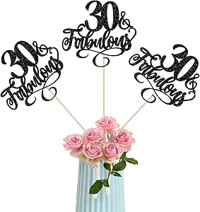 Amazon.com: 12 Pack 30 & Fabulous Centerpiece Sticks Assembled Glitter ...
