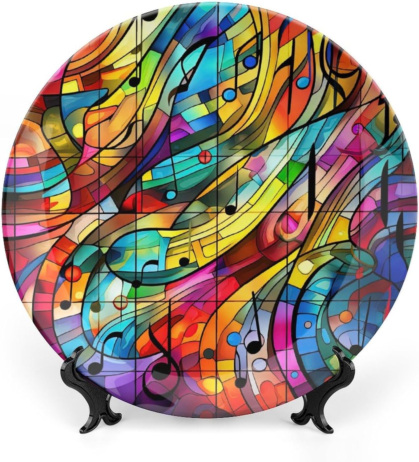 Amazon.com: Watercolor Musical Notes Art Stained Glass Print Decorative ...