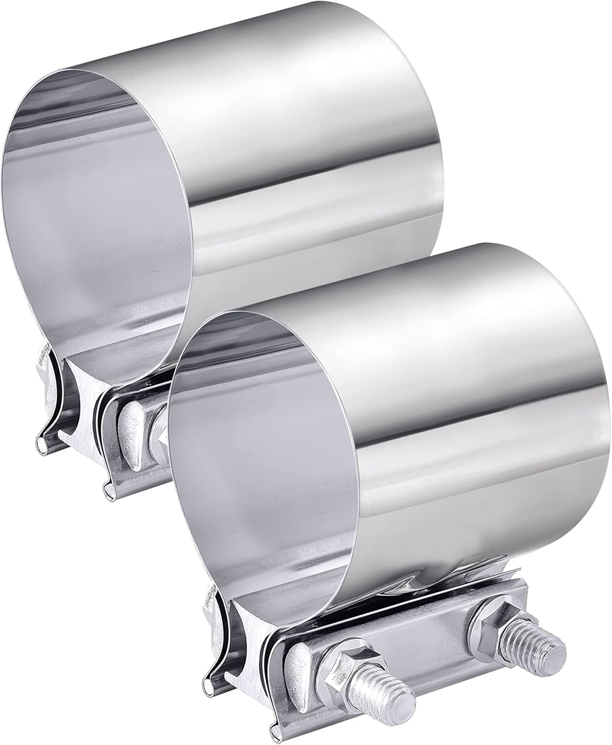 Amazon.com: Zlirfy 2PCS Exhaust Clamp,Stainless Steel Butt Joint ...