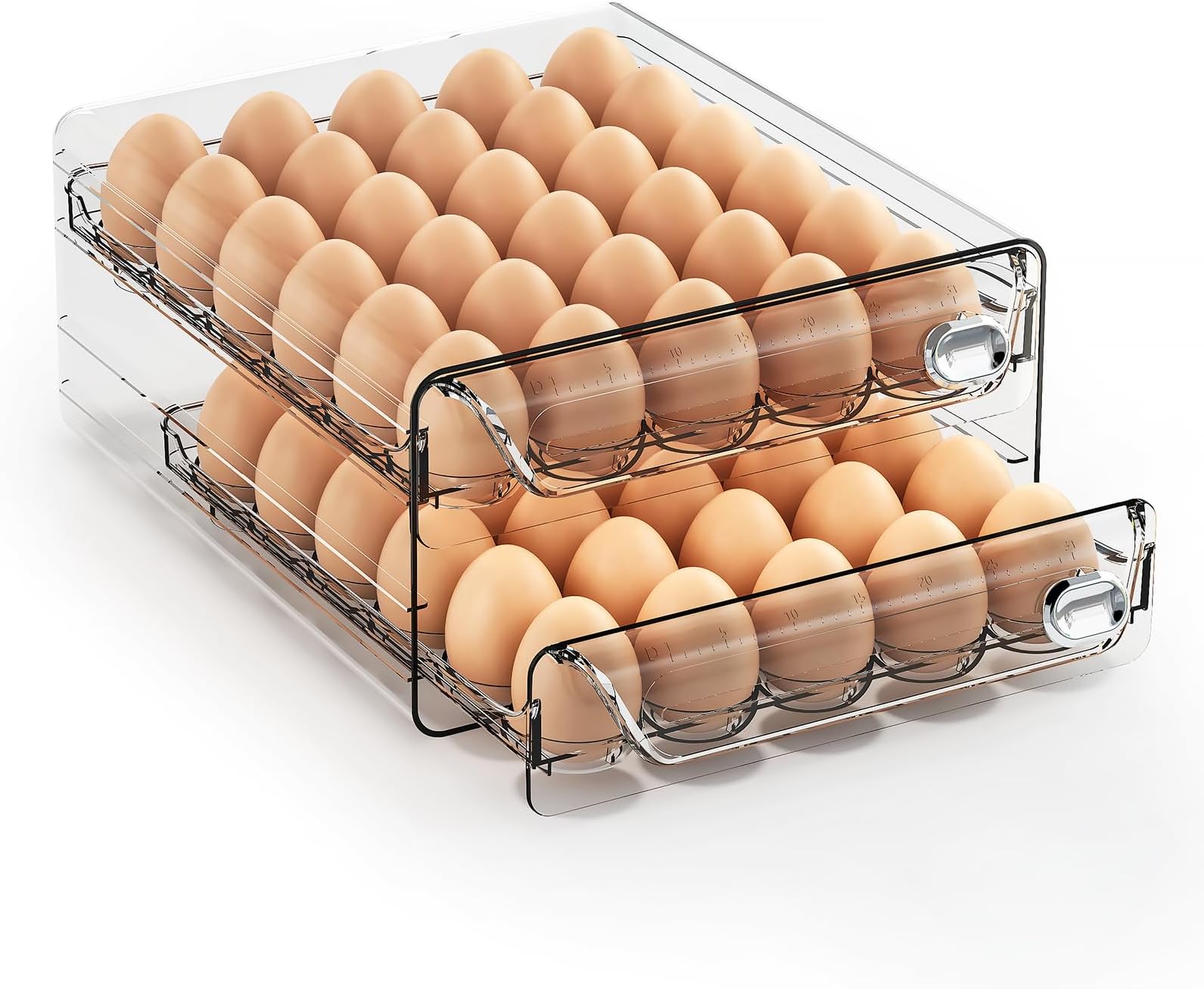 Amazon.com: Egg Holder For Refrigerator, 30 Egg Holder with Time Scale ...