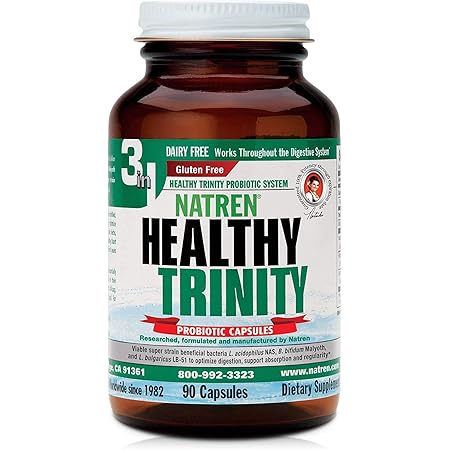 Amazon.com: Natren Healthy Trinity Probiotics 90 Capules Dairy Free by ...