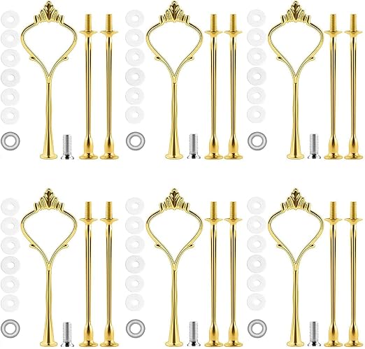 Amazon.com | BetterJonny 6 Sets 3 Tier Cake Plate Stand Stand Handle ...
