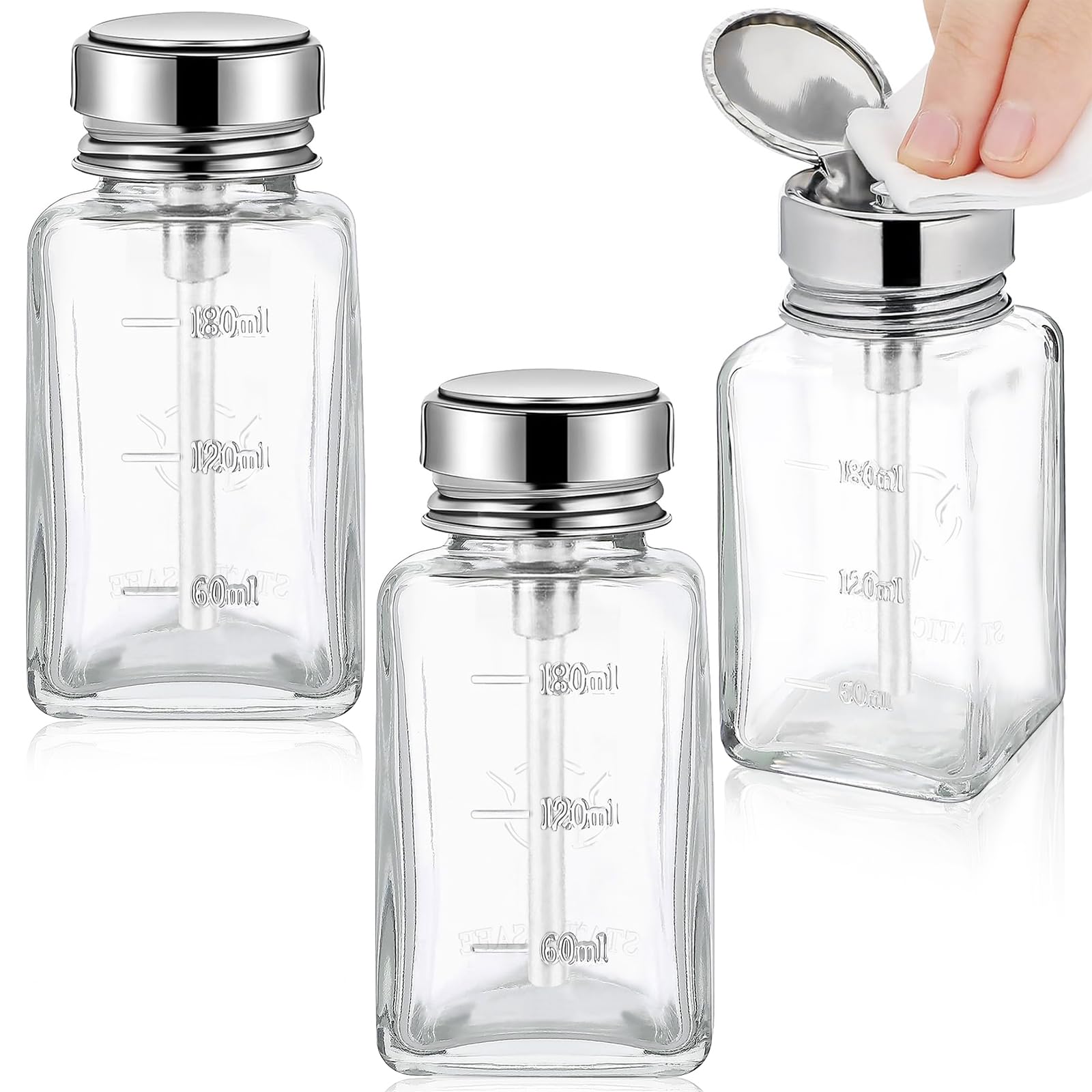 Amazon.com: Chris.W 3Pcs Glass Nail Polish Remover Pump, Acetone Pump ...