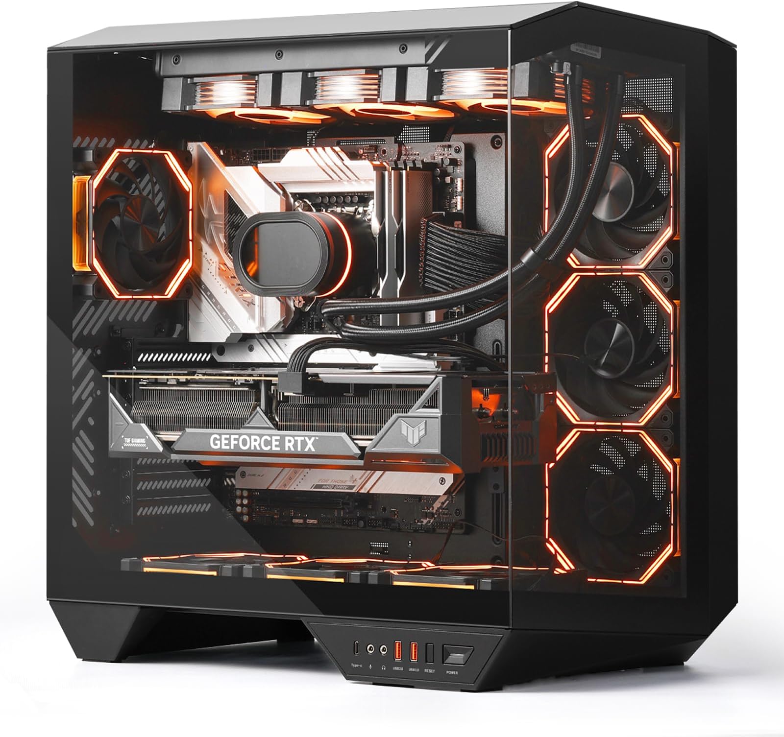 Amazon.com: darkFlash Full-Tower ATX Gaming PC Case, Back Plug-in ...