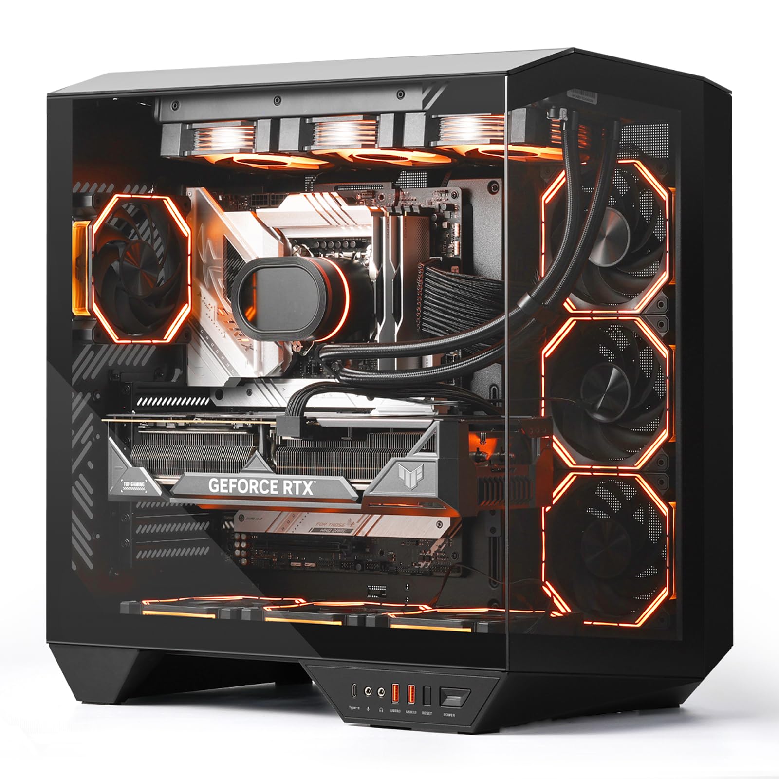 Amazon.com: darkFlash Full-Tower ATX Gaming PC Case, Back Plug-in ...