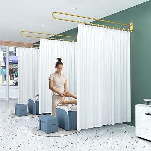 3PCS Beauty Salon Partition Curtain Wall-Mounted U-Shaped Partition ...