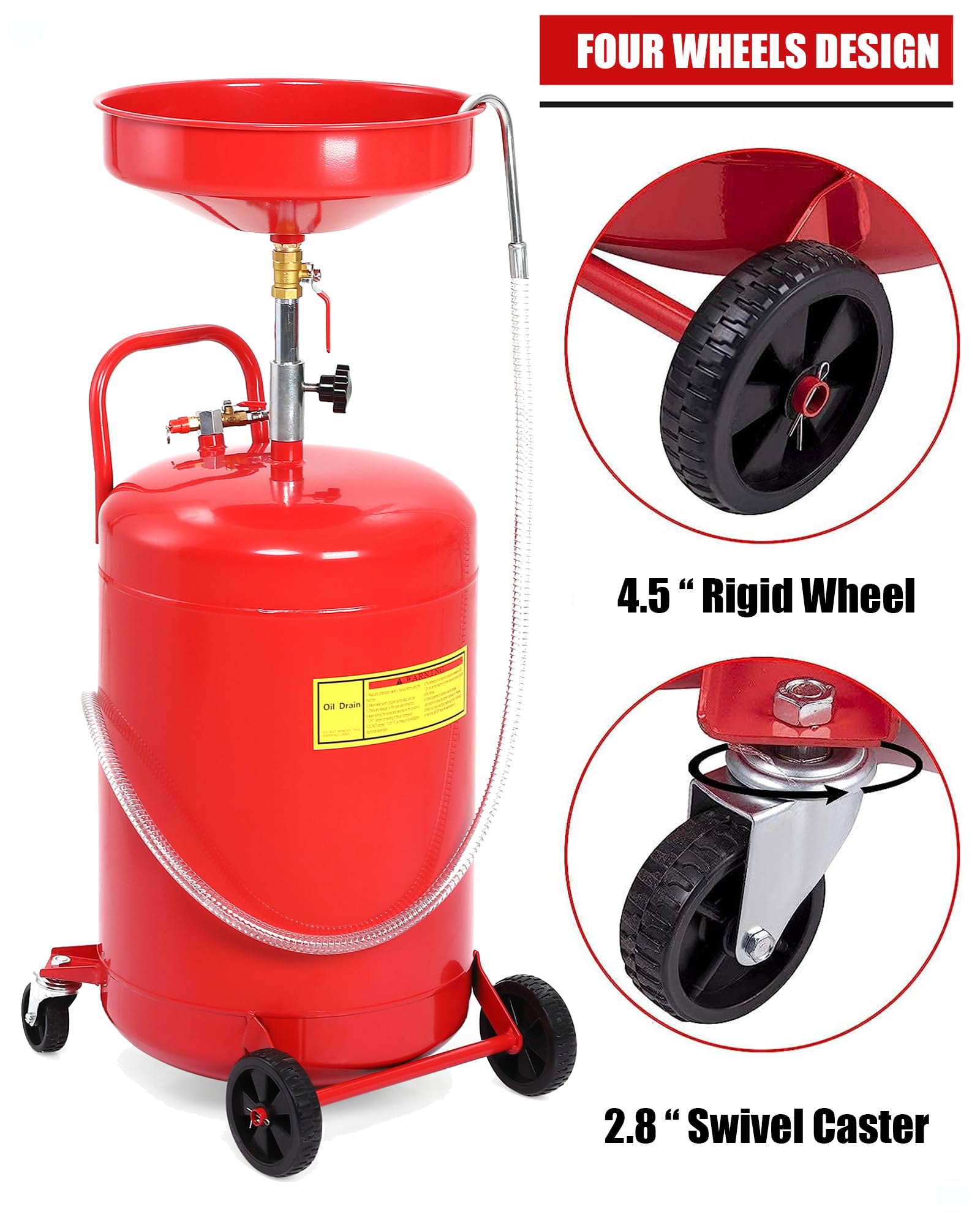 Snapklik.com : DEXSO 25 Gallon Self-Evacuating Oil Drain Tank, Air ...