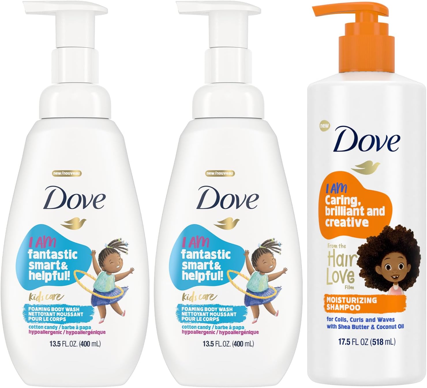 Amazon.com : Dove Kids Care Body Wash 2-Pack + Moisturizing Shampoo ...