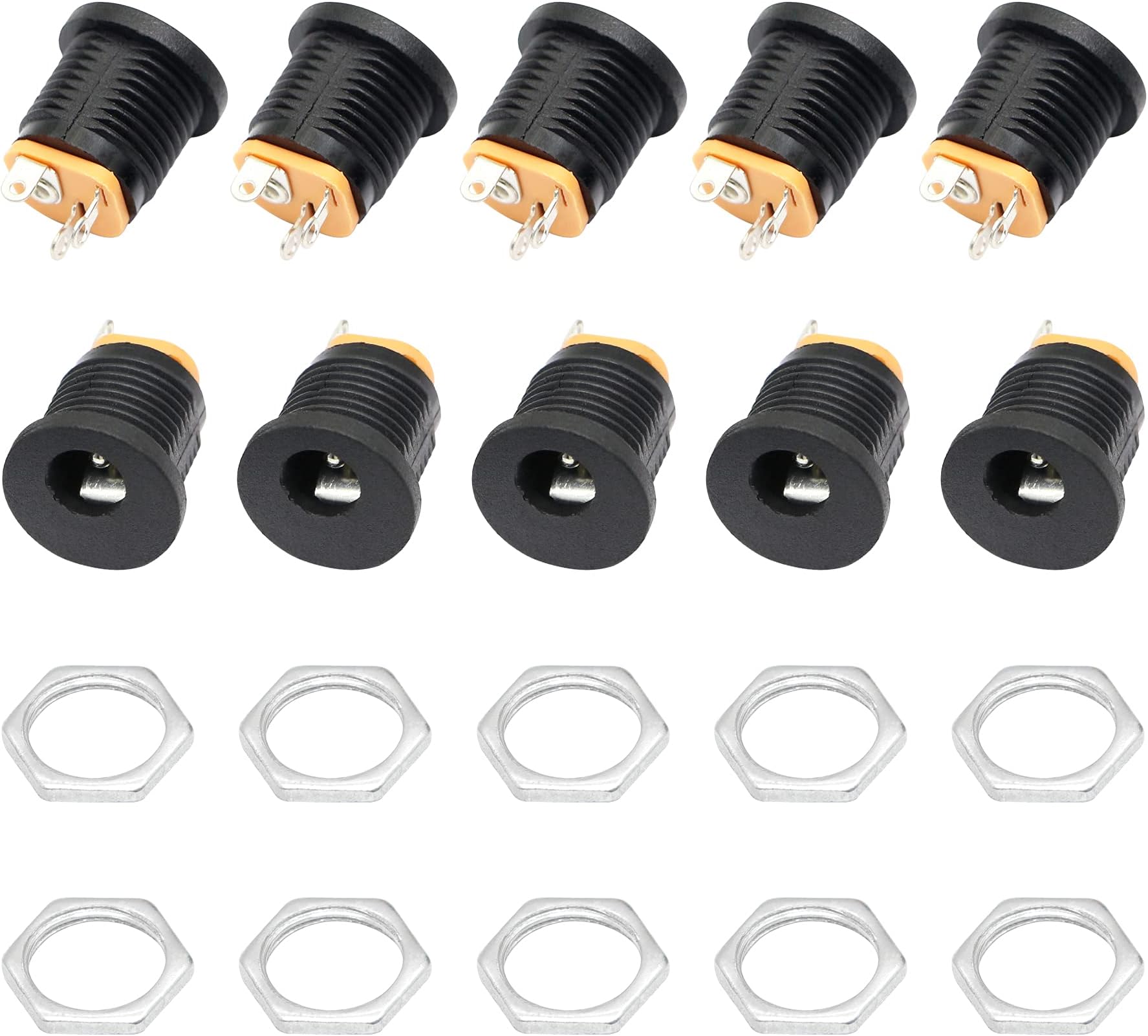 RIIEYOCA 5.5 x 2.1MM DC Power Female Jack Socket, DC Female Panel Mount ...