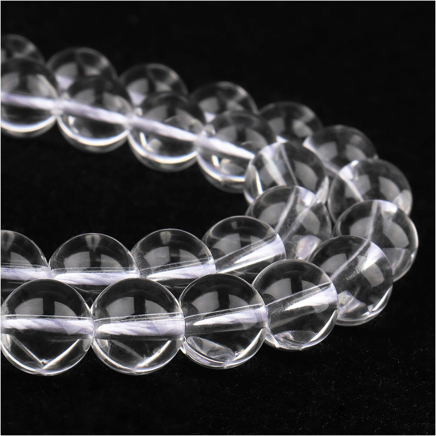 Amazon.com: CHEAVIAN 60PCS 6mm Natural Clear White Crystal Quartz Round ...