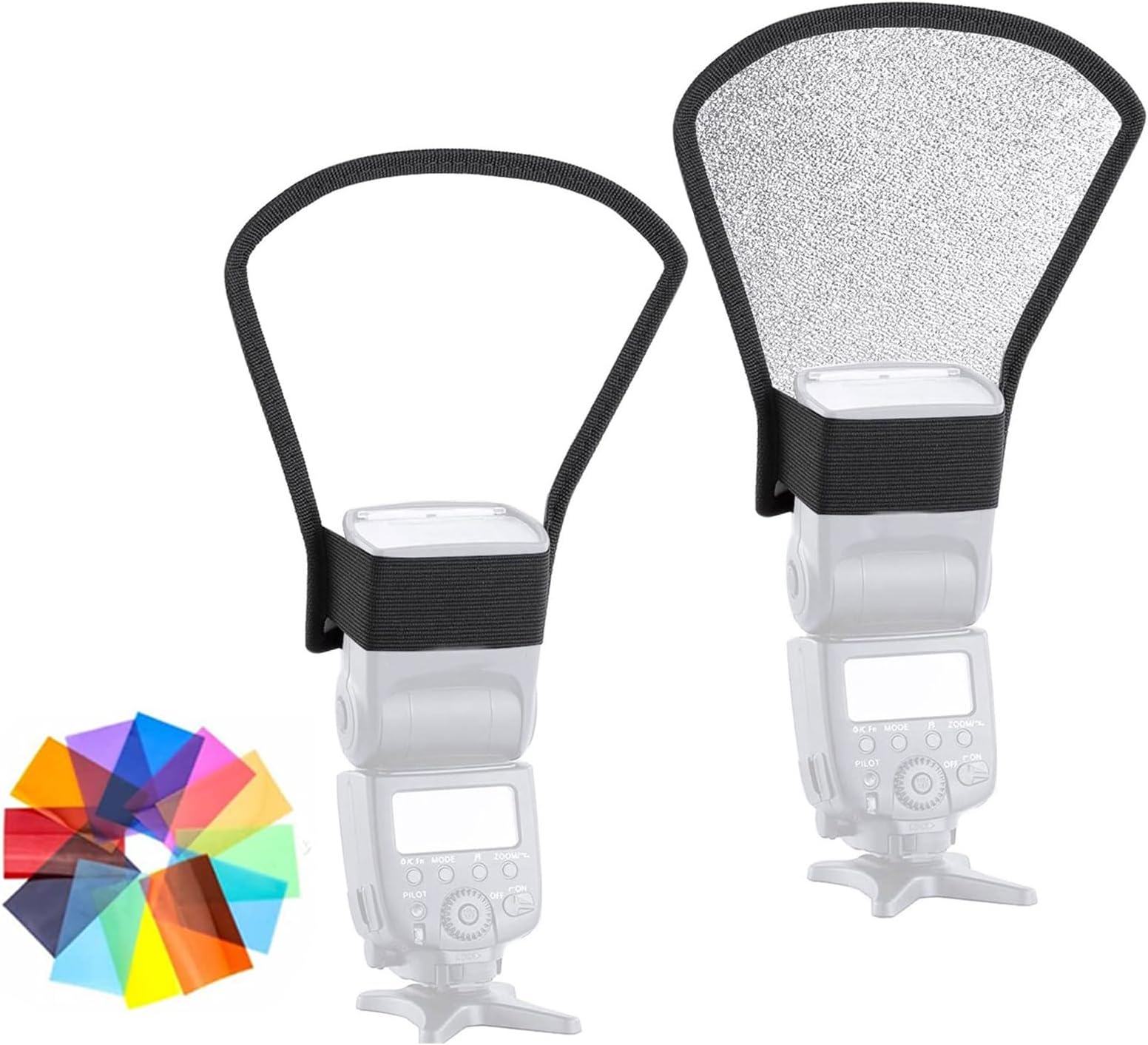 Amazon.com : Flash Diffuser for Speedlight, 2-Pack Silver/White 2-Sides ...