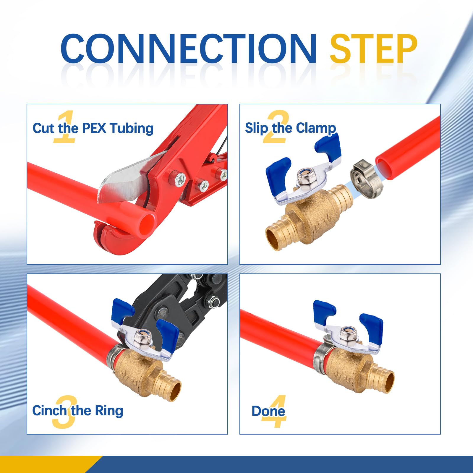 Pex Valve 3/4 HeSun PEX Ball Valves 2-Pack - 1/2 Inch Barb Crimp Water ...