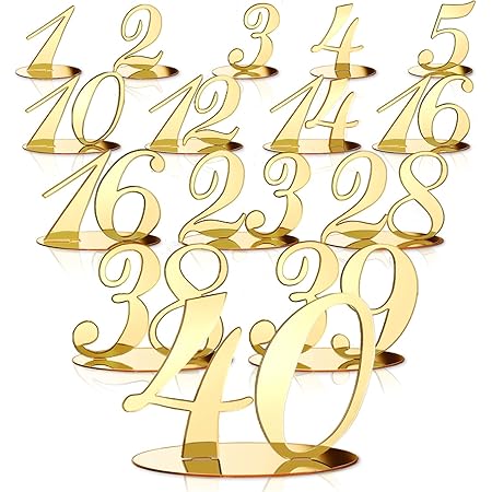 Amazon.com: 40 Pieces Wooden Table Numbers Hexagon Shape Table Numbers ...
