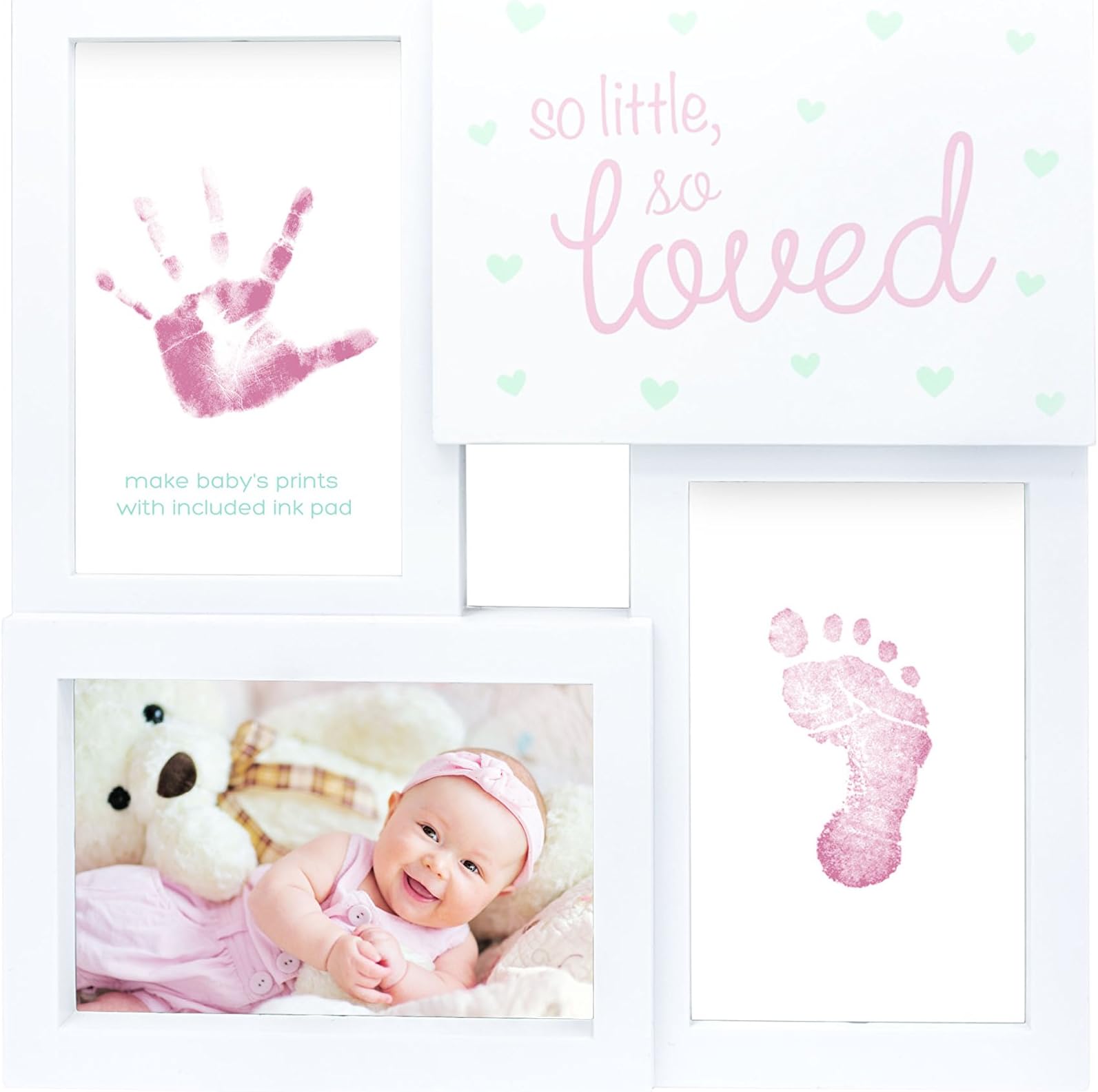 Amazon.com : tiny ideas Baby Prints Collage Keepsake Frame With ...