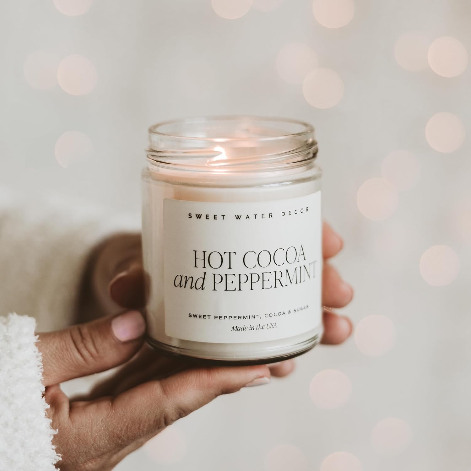 Sweet Water Decor Hot Cocoa and Peppermint Soy Candle Chocolate ...