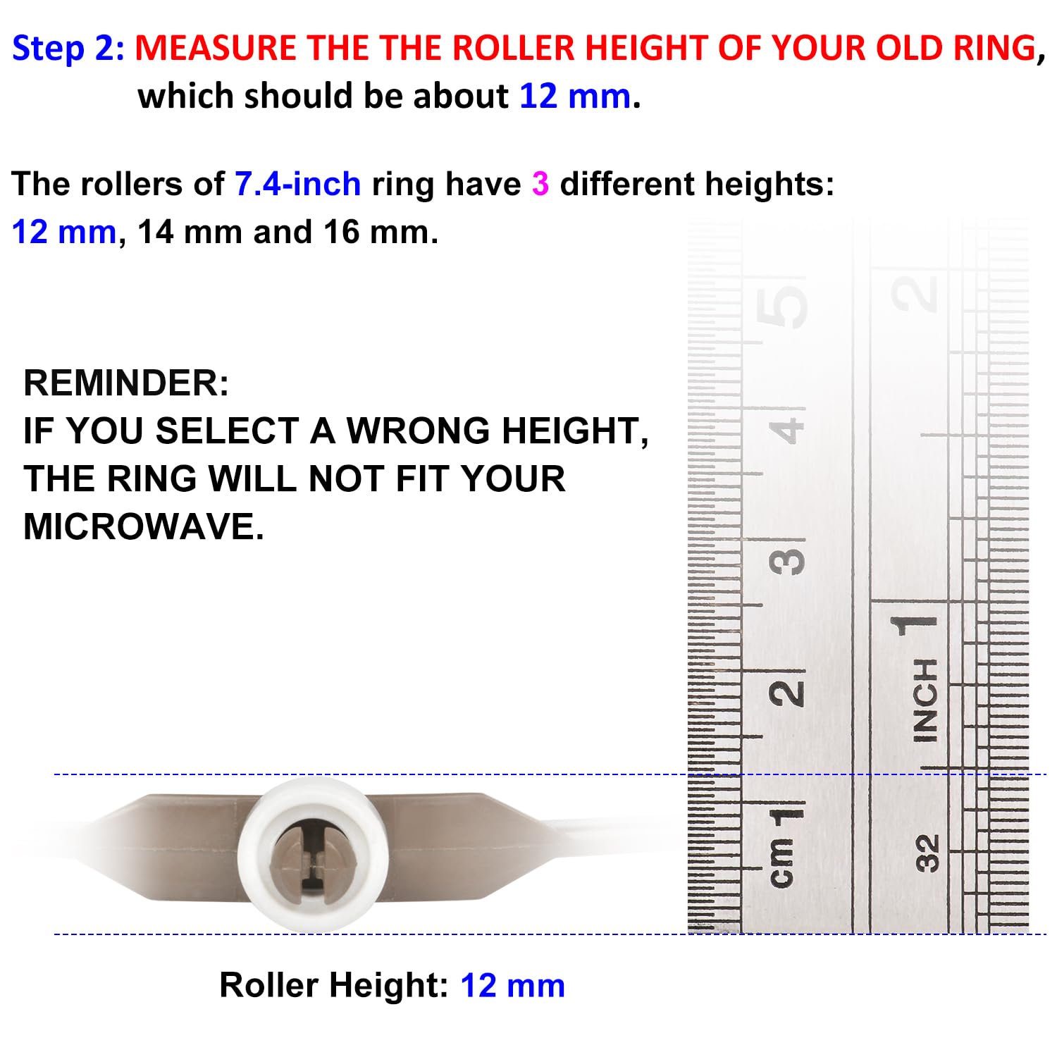 Jolaxy 7.4" Microwave Turntable Ring with 12 mm Rollers, Microwave Oven ...