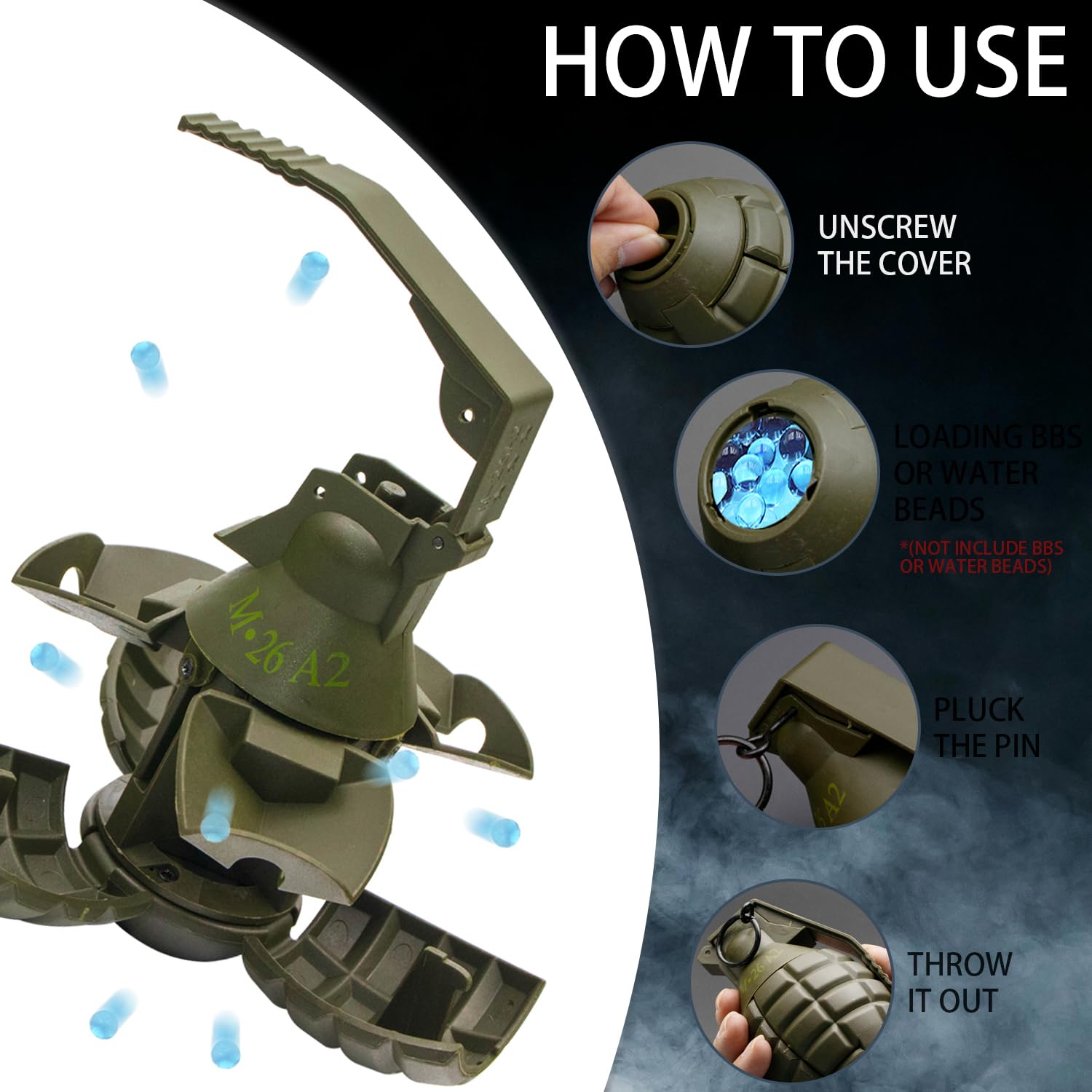 Snapklik.com : Disratw M26A2 Airsoft Grenade Toys Tactical Grenade ...