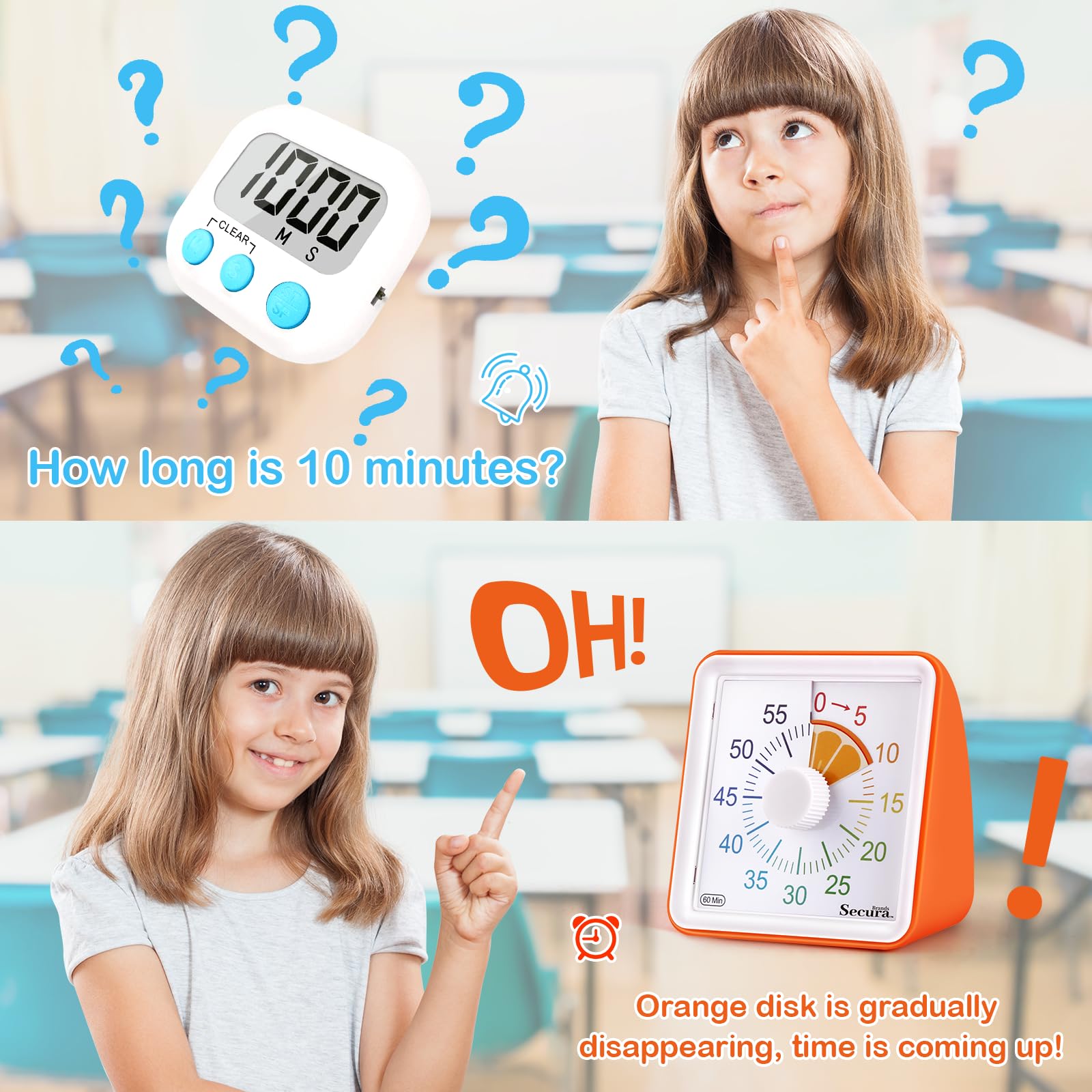 Snapklik.com : Secura 60-Minute Visual Countdown Timer For Kids ...