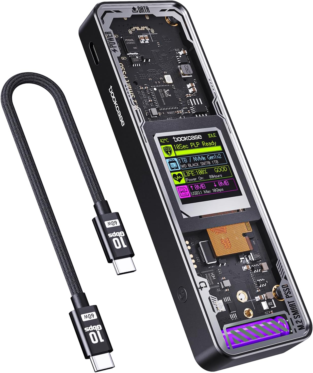 DOCKCASE Explorer Edition Smart SSD Enclosure -10s Power Loss ...