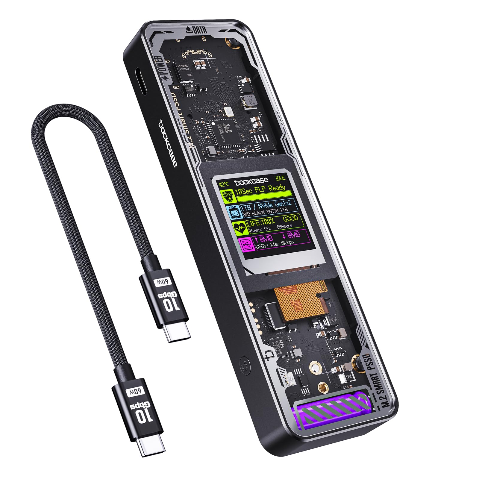 DockCase Explorer Edition Smart SSD Enclosure -10s Power Loss ...