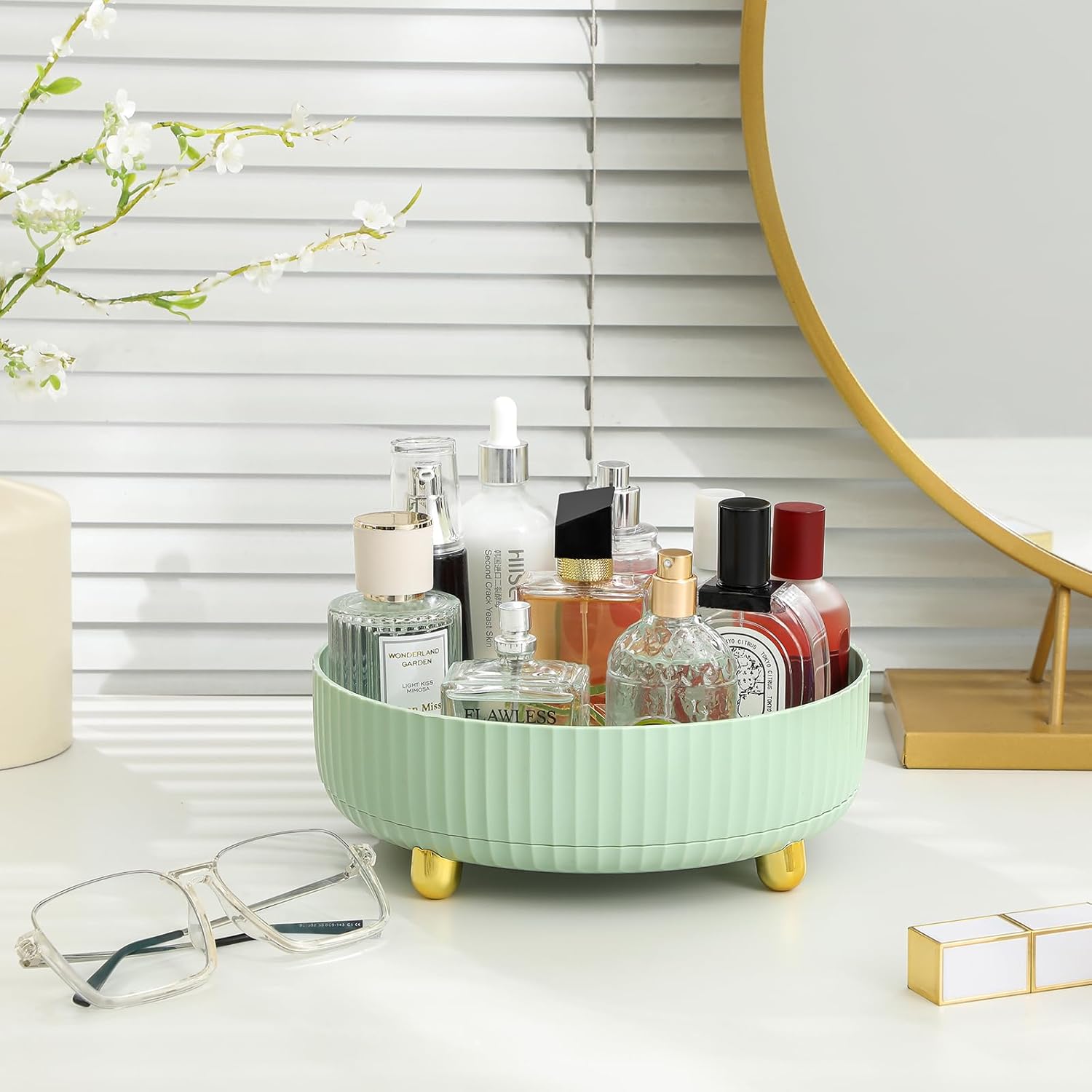 Amazon.com: Anyoifax Makeup Perfume Organizer Tray 360 Degree Rotating ...