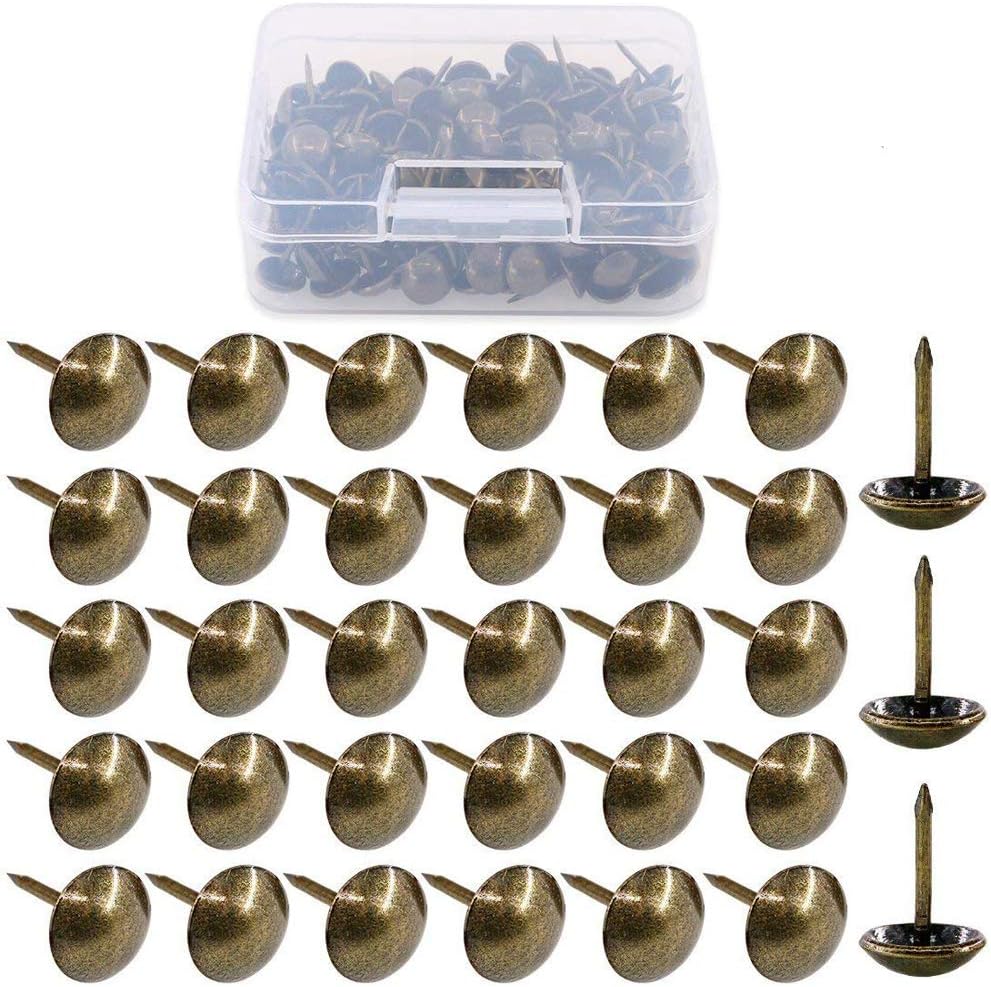 Hilitchi 200-Pieces 7/16''(11mm) Antique Brass Tacks Bronze Nail Pins ...