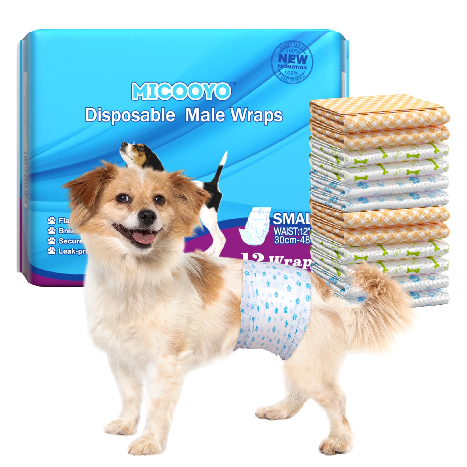 Amazon.com : MICOOYO Dog Diapers Male Disposable, Super Absorbant Dog ...