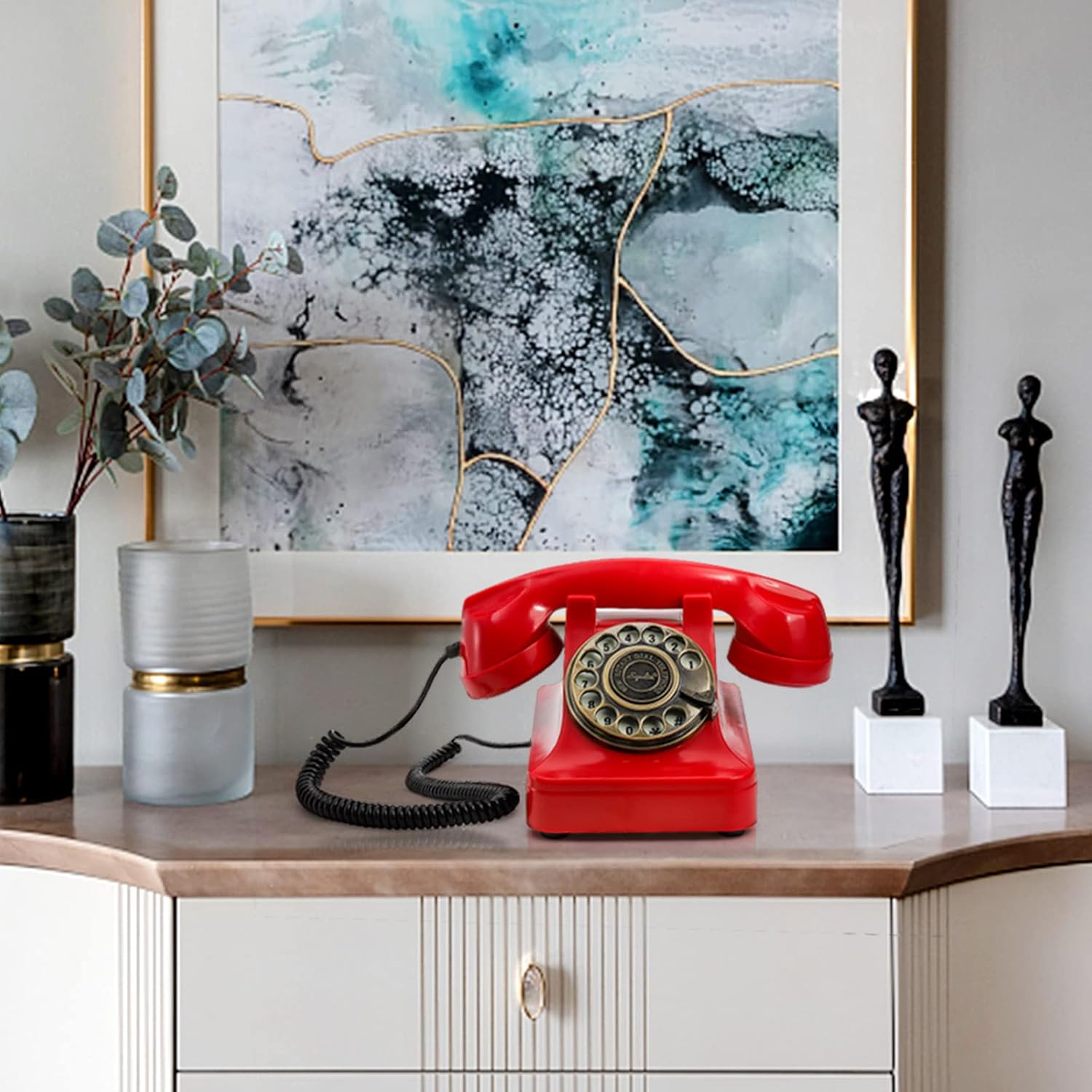 Lyellfe Teléfono rotativo, teléfonos rotativos retro de la vieja ...