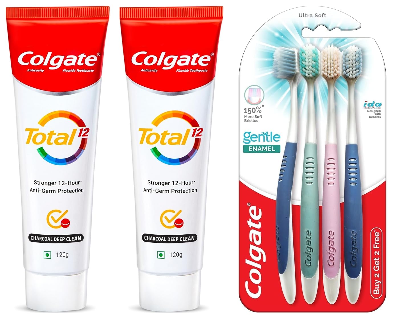 Buy Colgate Total 240g (120g x 2, Pack of 2) Toothpaste (Charcoal Deep ...