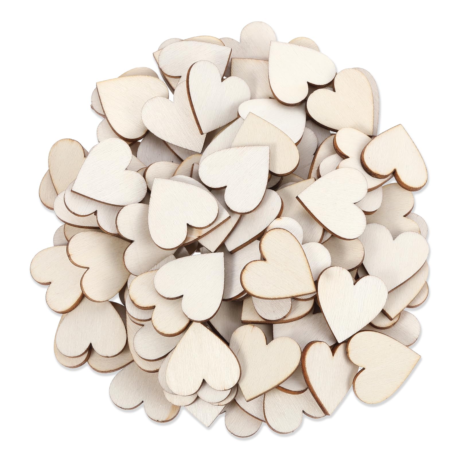 Amazon.com: Bewudy 100 Pcs 1" Wooden Hearts for Crafts, Small Wood ...