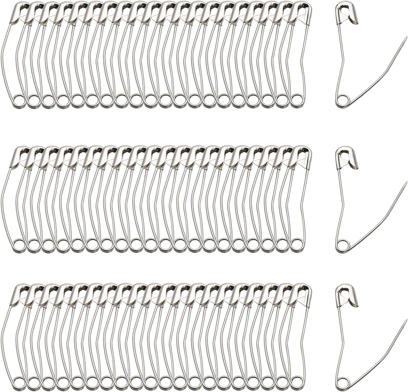 Amazon.com: Qjaiune 120Pcs Curved Safety Pins Size 2, 1.5" / 38mm ...
