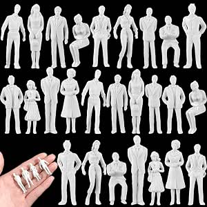 Amazon.com: Namalu 30 Pcs 1: 50 Scale 1.38 inch White Unpainted Mini ...