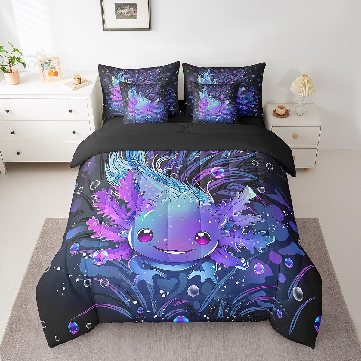 Amazon.com: Feelyou Cute Axolotl Bed Set Boys Girls Full Size ...
