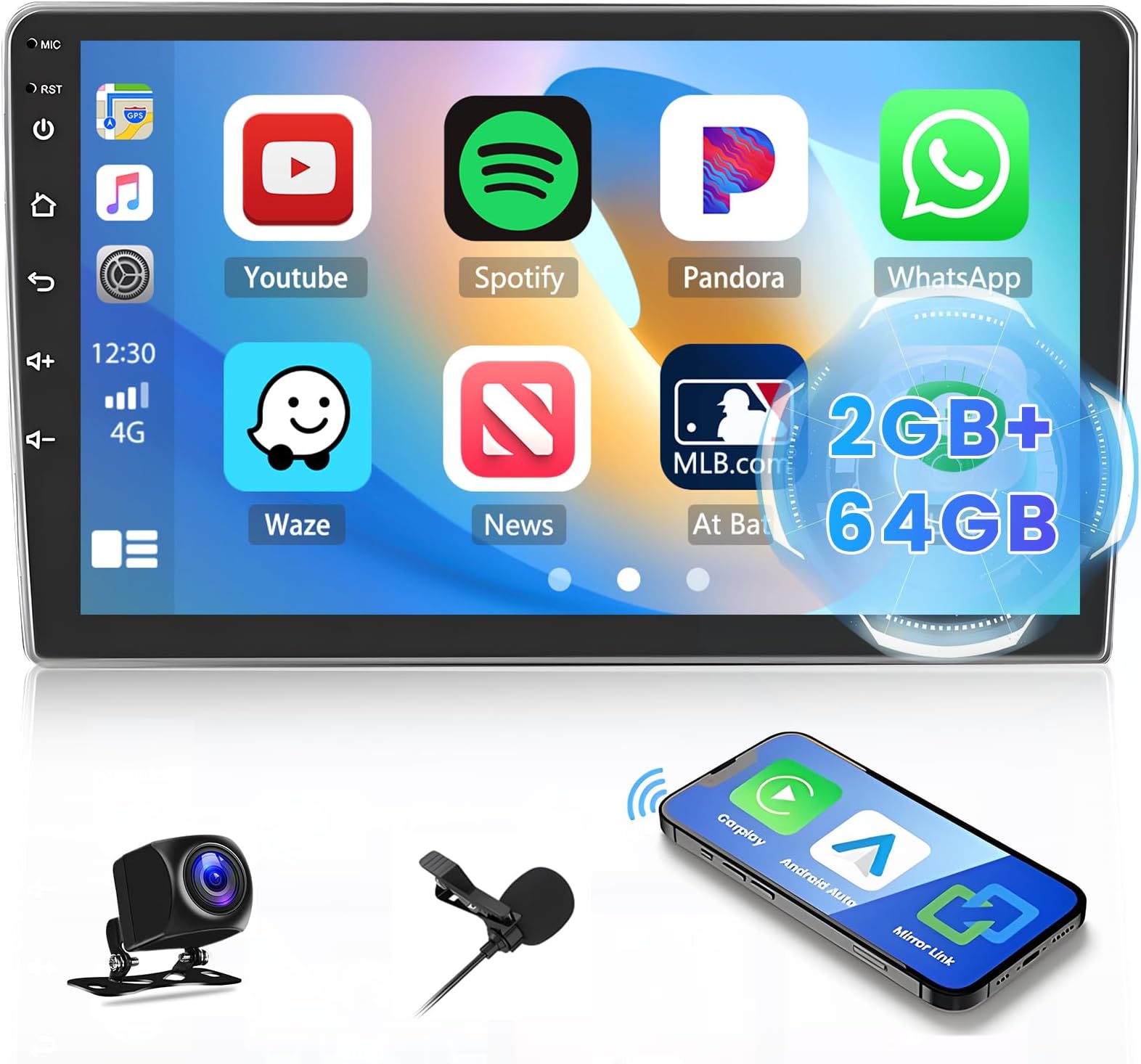 Amazon.com: [2G+64G] 9.7 inch Android Vertical Double Din Car Stereo 2 ...